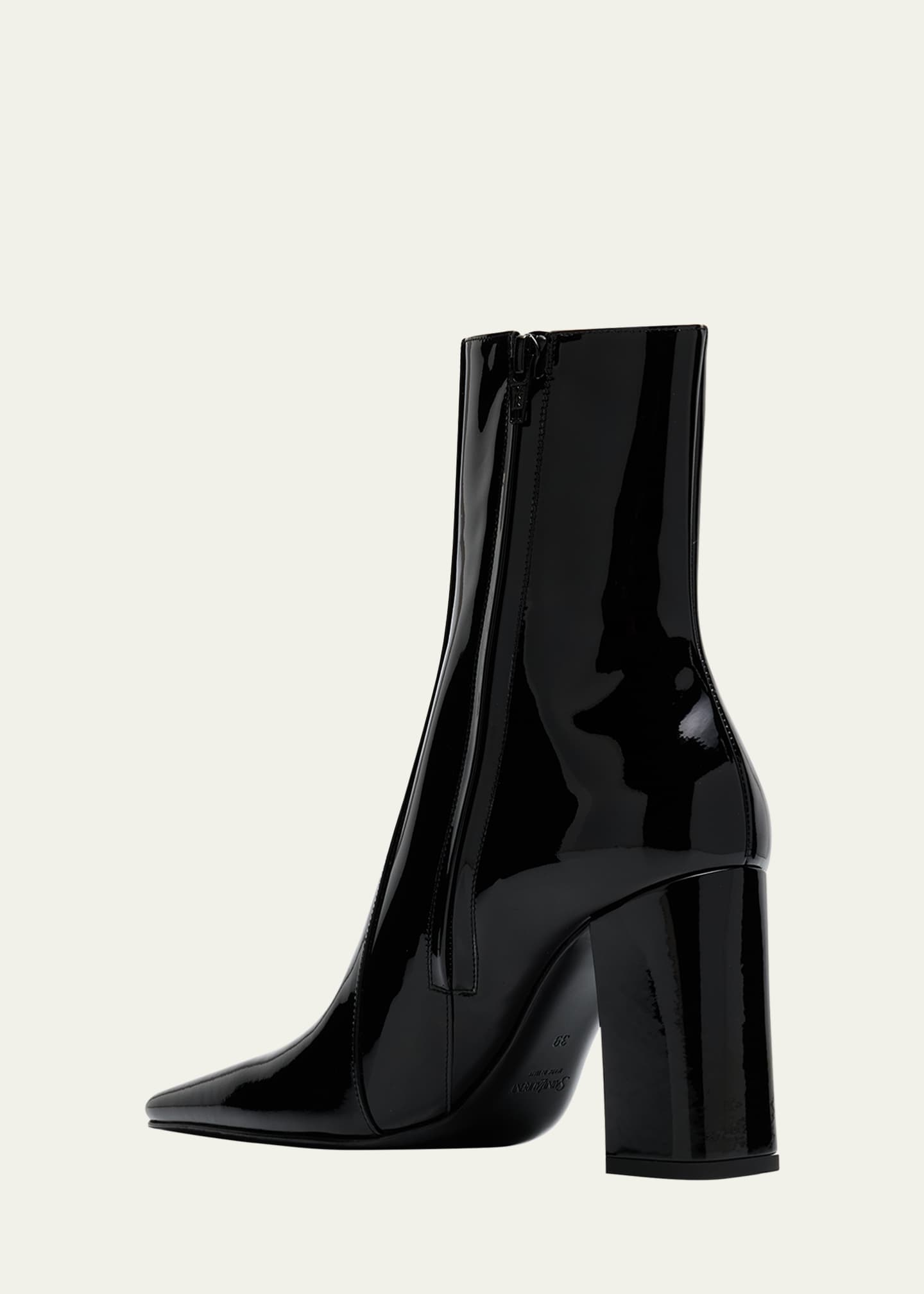 Saint Laurent Rainer Patent Leather Booties - Bergdorf Goodman