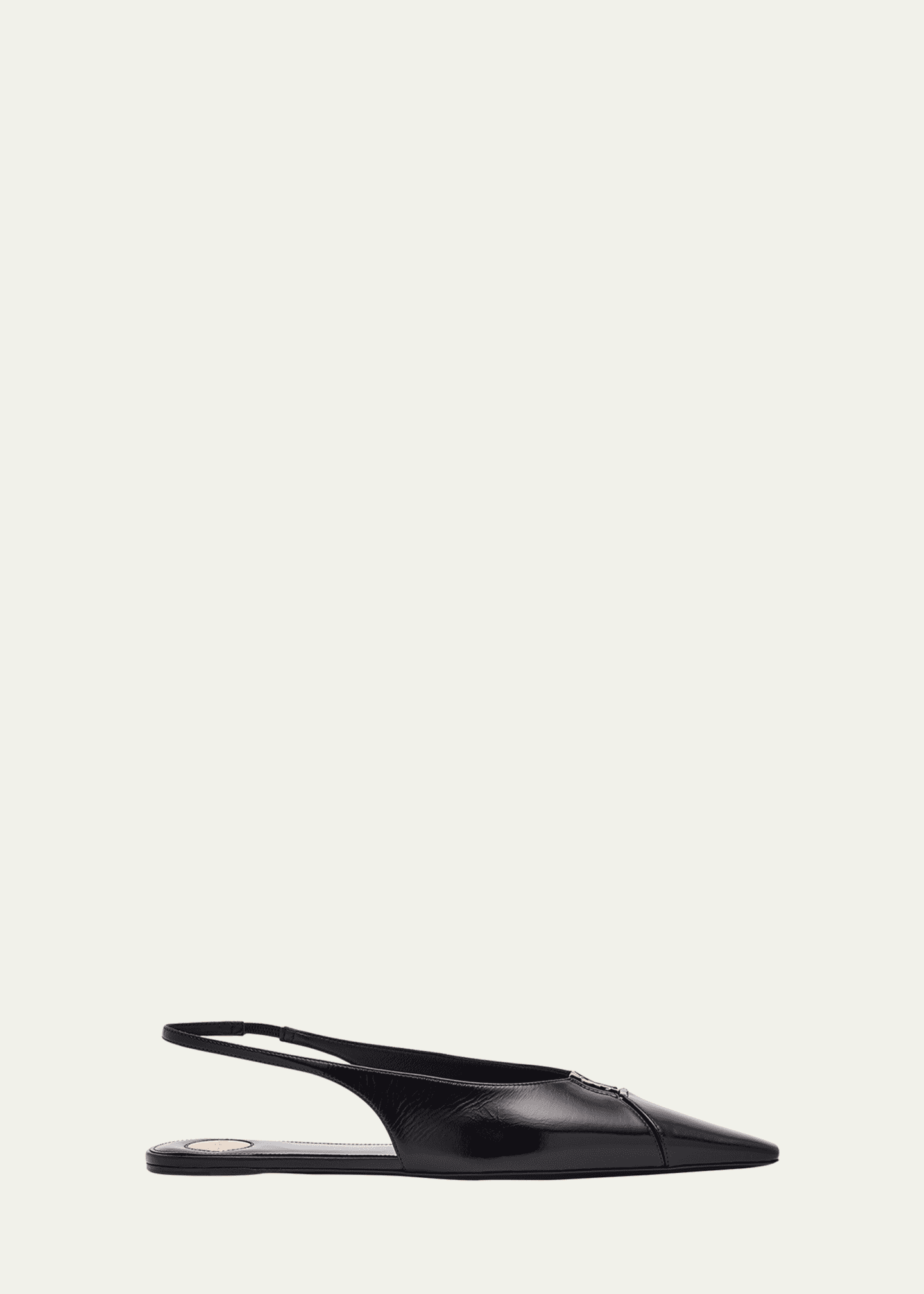 Saint Laurent Babylone Leather YSL Slingback Ballerina Flats - Bergdorf ...