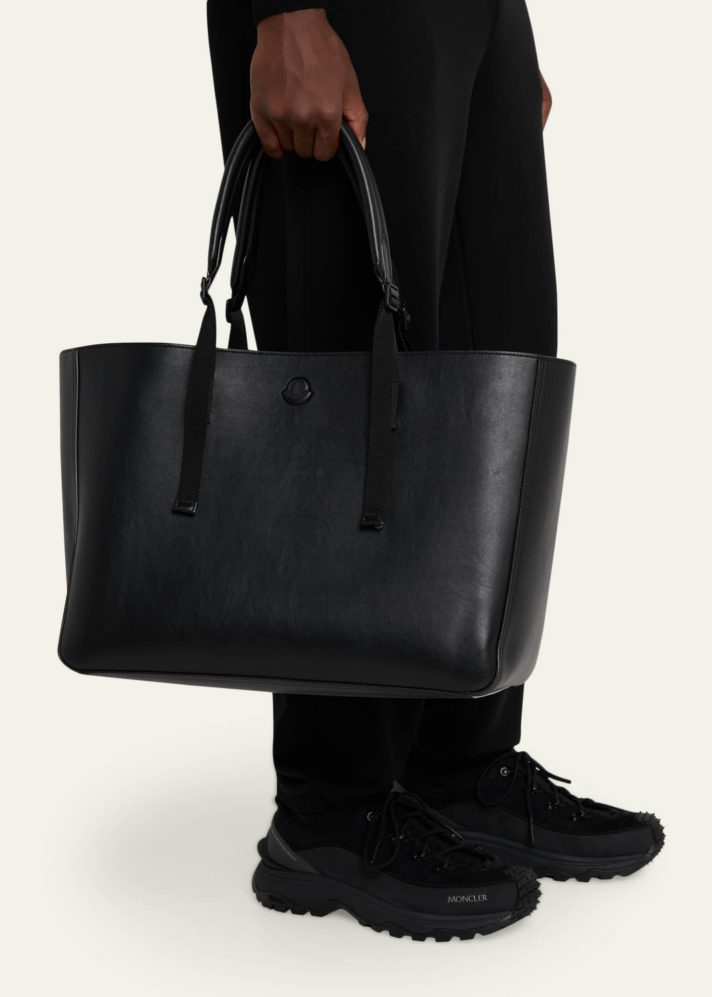 Moncler Men's Carlo Leather Tote Bag - Bergdorf Goodman