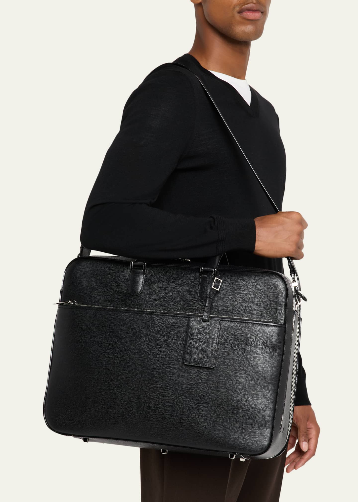 Valextra Men's Avietta Millepunte Calfskin Travel Suitcase - Bergdorf ...