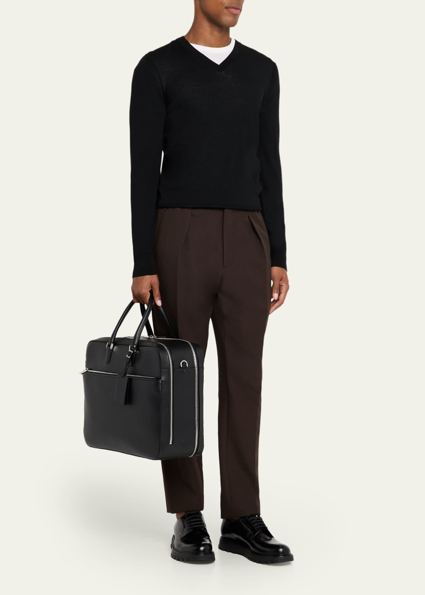 Valextra Men's Avietta Millepunte Calfskin Travel Suitcase - Bergdorf ...