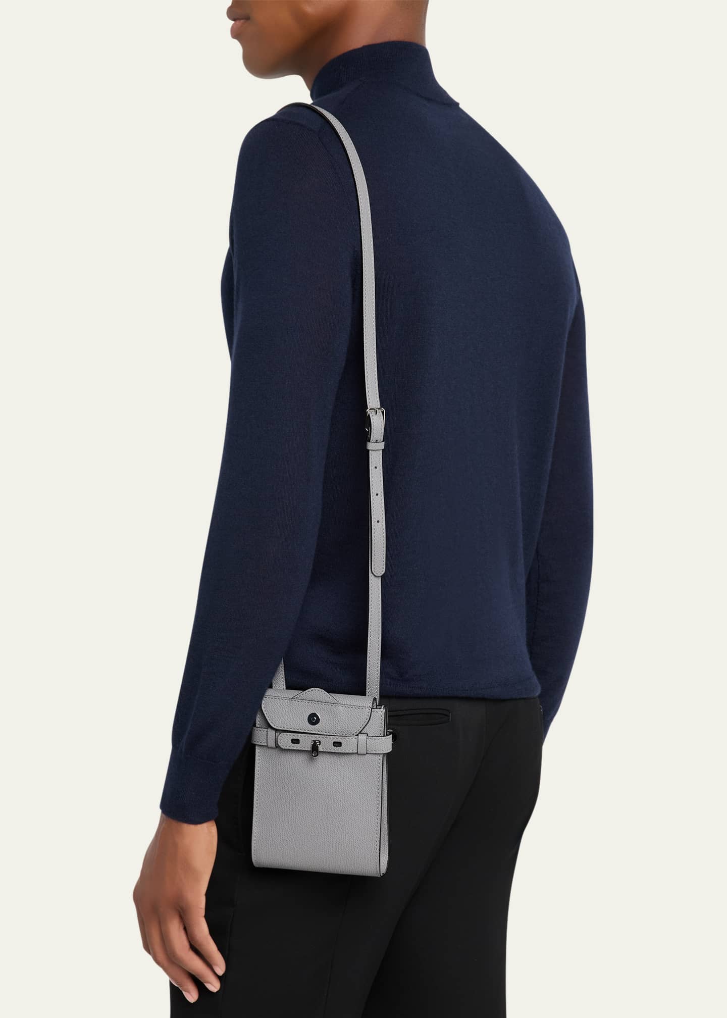 Valextra Men's Brera B-Tracollina Slim Crossbody Bag - Bergdorf Goodman