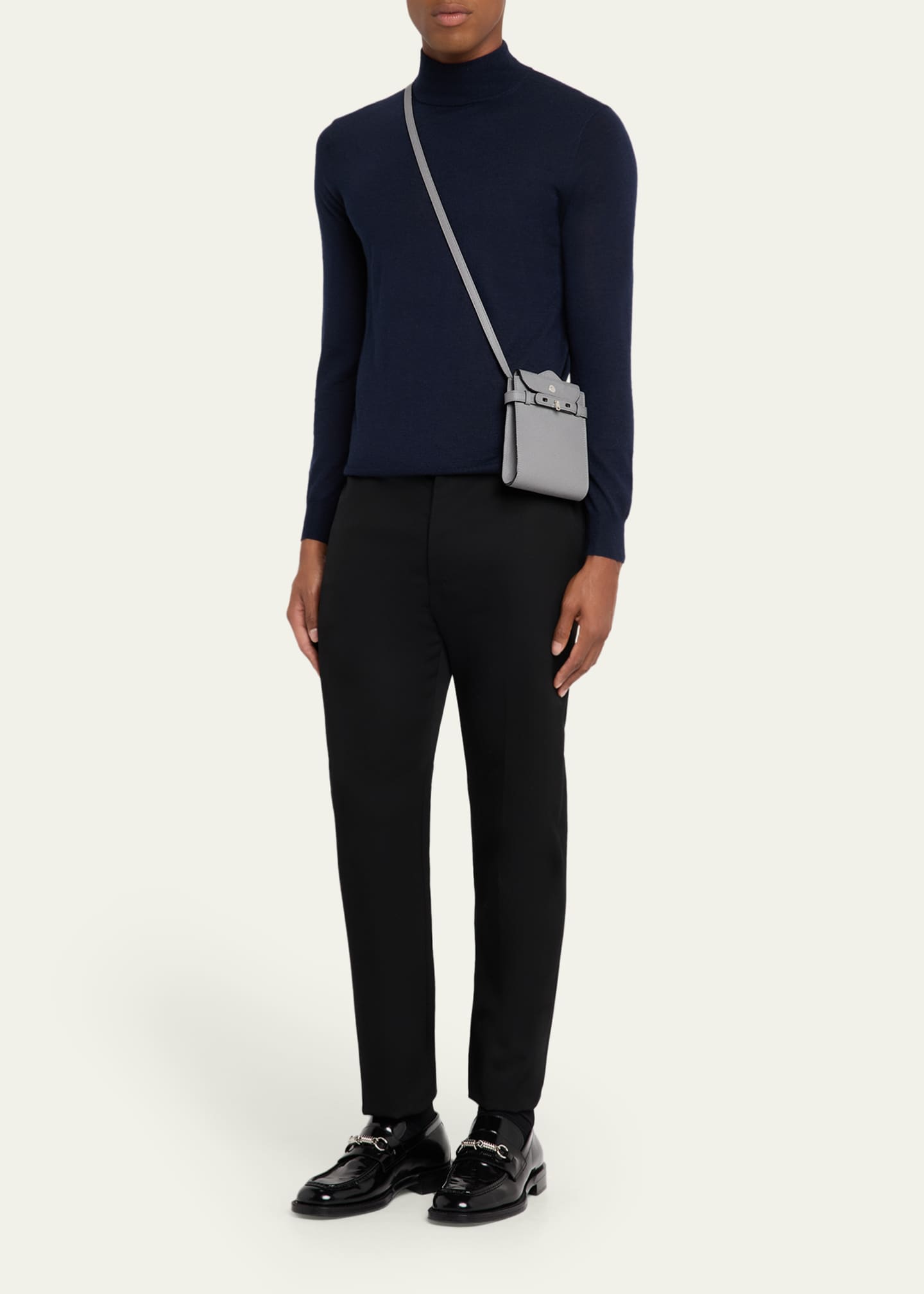 Valextra Men's Brera B-Tracollina Slim Crossbody Bag - Bergdorf Goodman