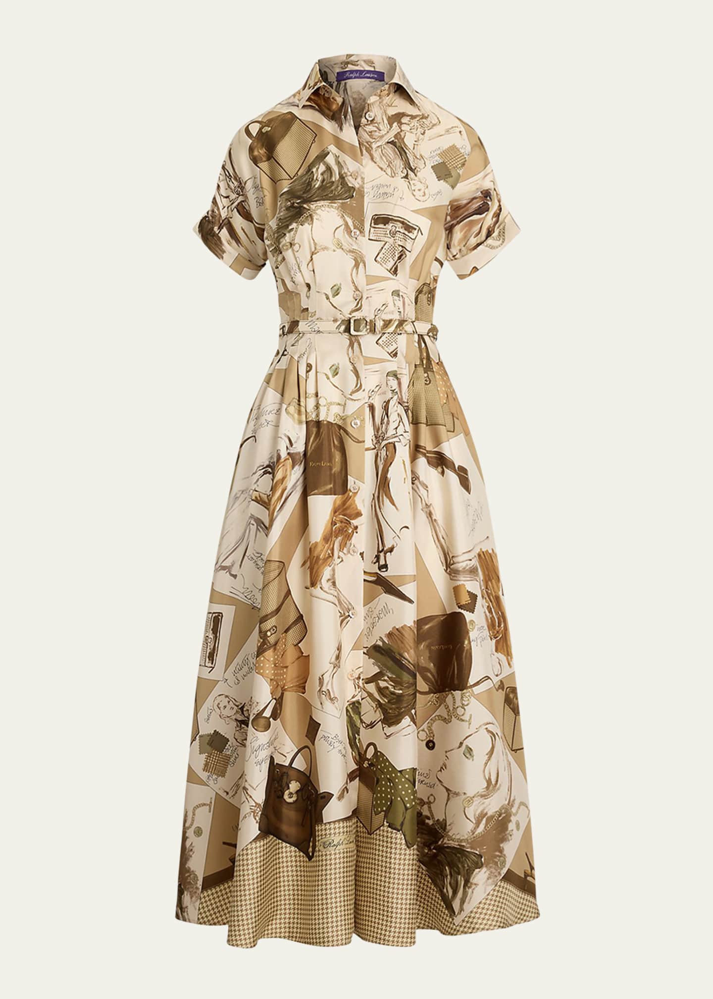 Ralph Lauren Collection Donatella Multi Diary of a Collection Silk Shirtdress - Bergdorf Goodman