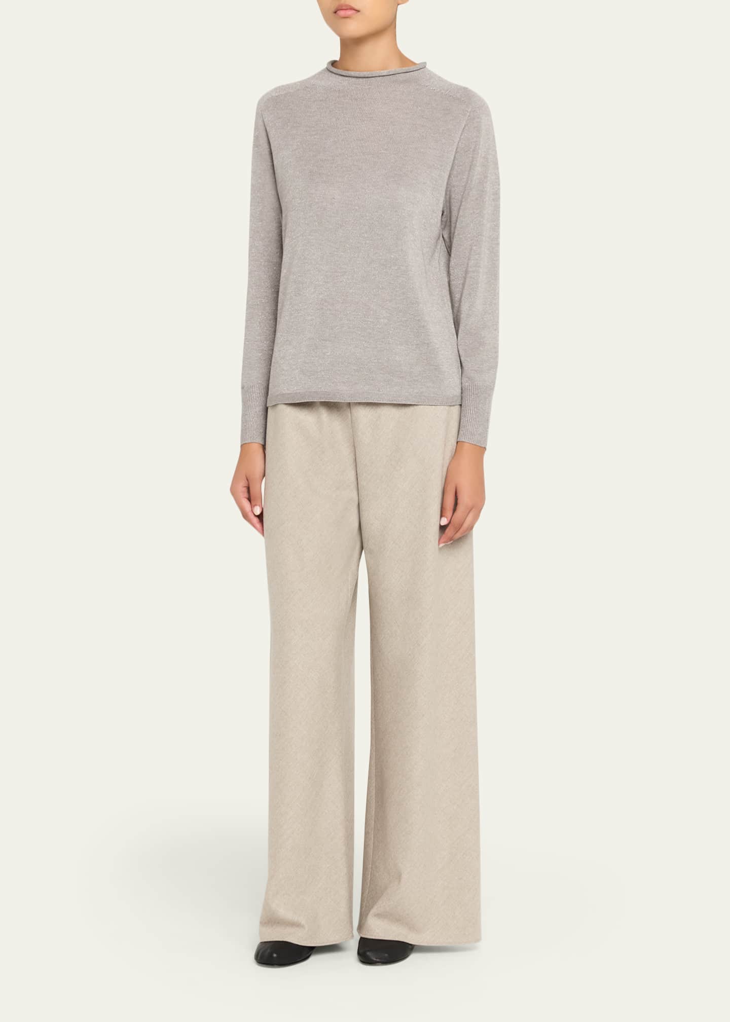 Kobi Halperin Lisa Funnel-Neck Shimmer Knit Sweater - Bergdorf Goodman