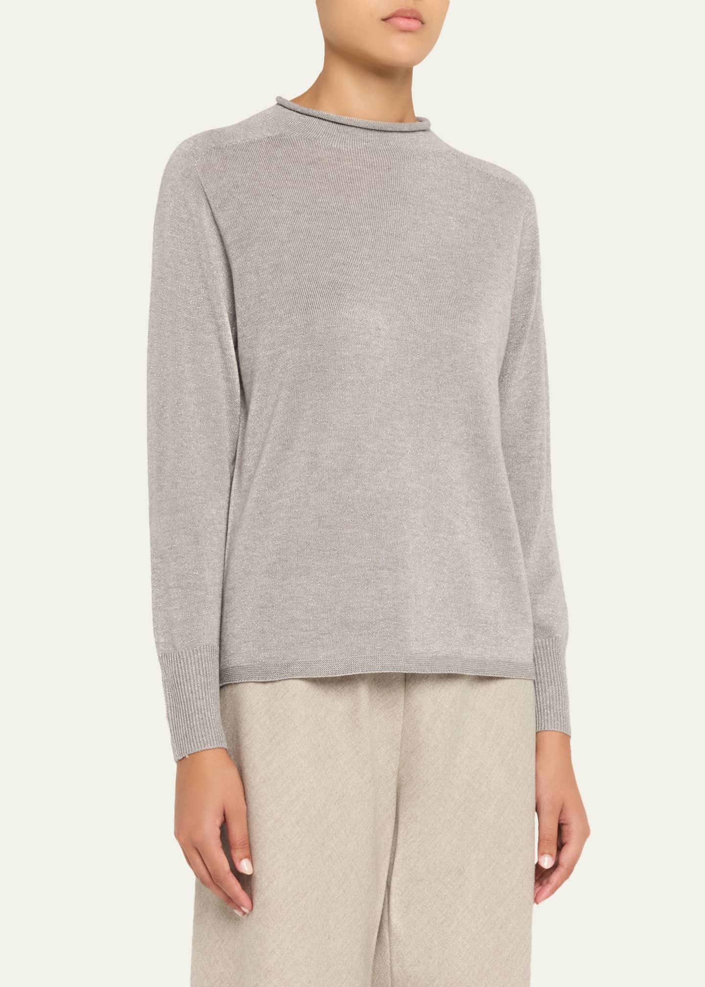 Kobi Halperin Lisa Funnel-Neck Shimmer Knit Sweater - Bergdorf Goodman