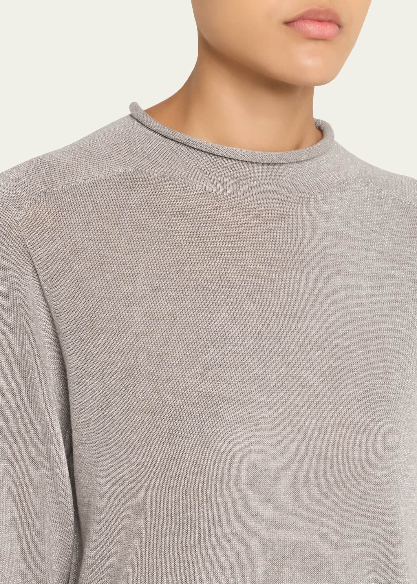 Kobi Halperin Lisa Funnel-Neck Shimmer Knit Sweater - Bergdorf Goodman