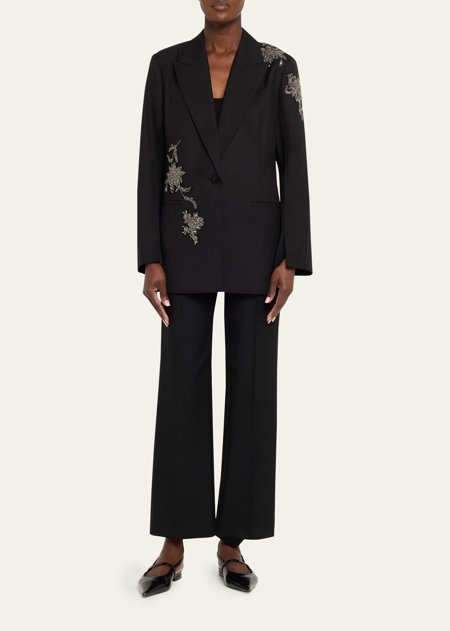 Kobi Halperin Lariz Single-Button Crystal Applique Jacket - Bergdorf ...