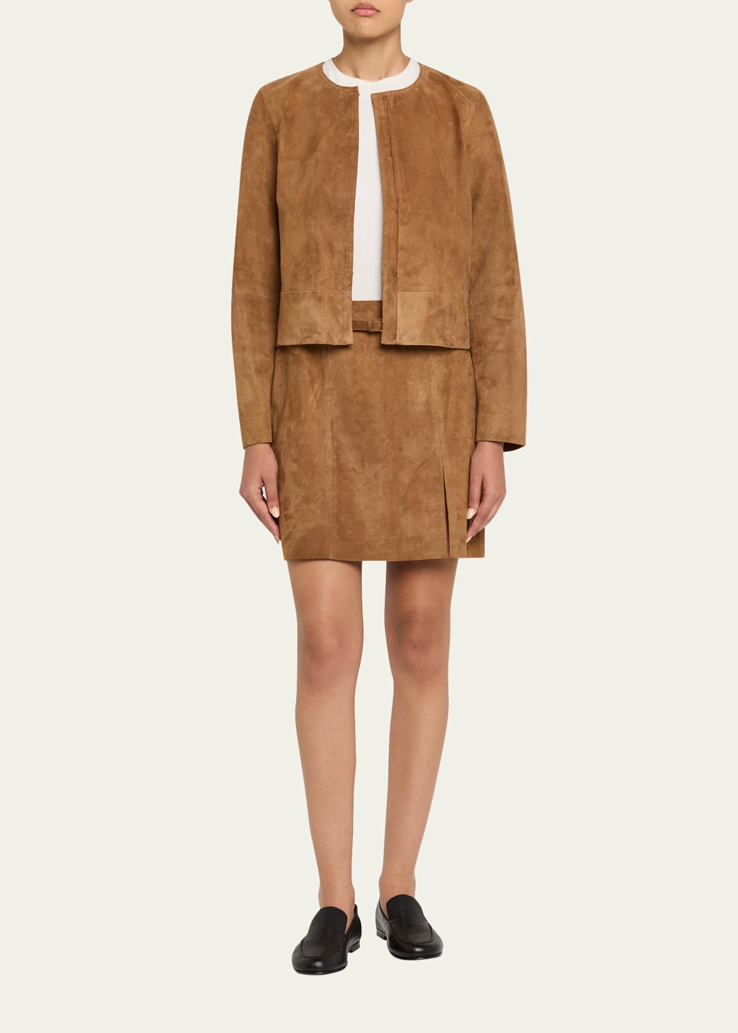 Vince Cropped Suede Jacket - Bergdorf Goodman
