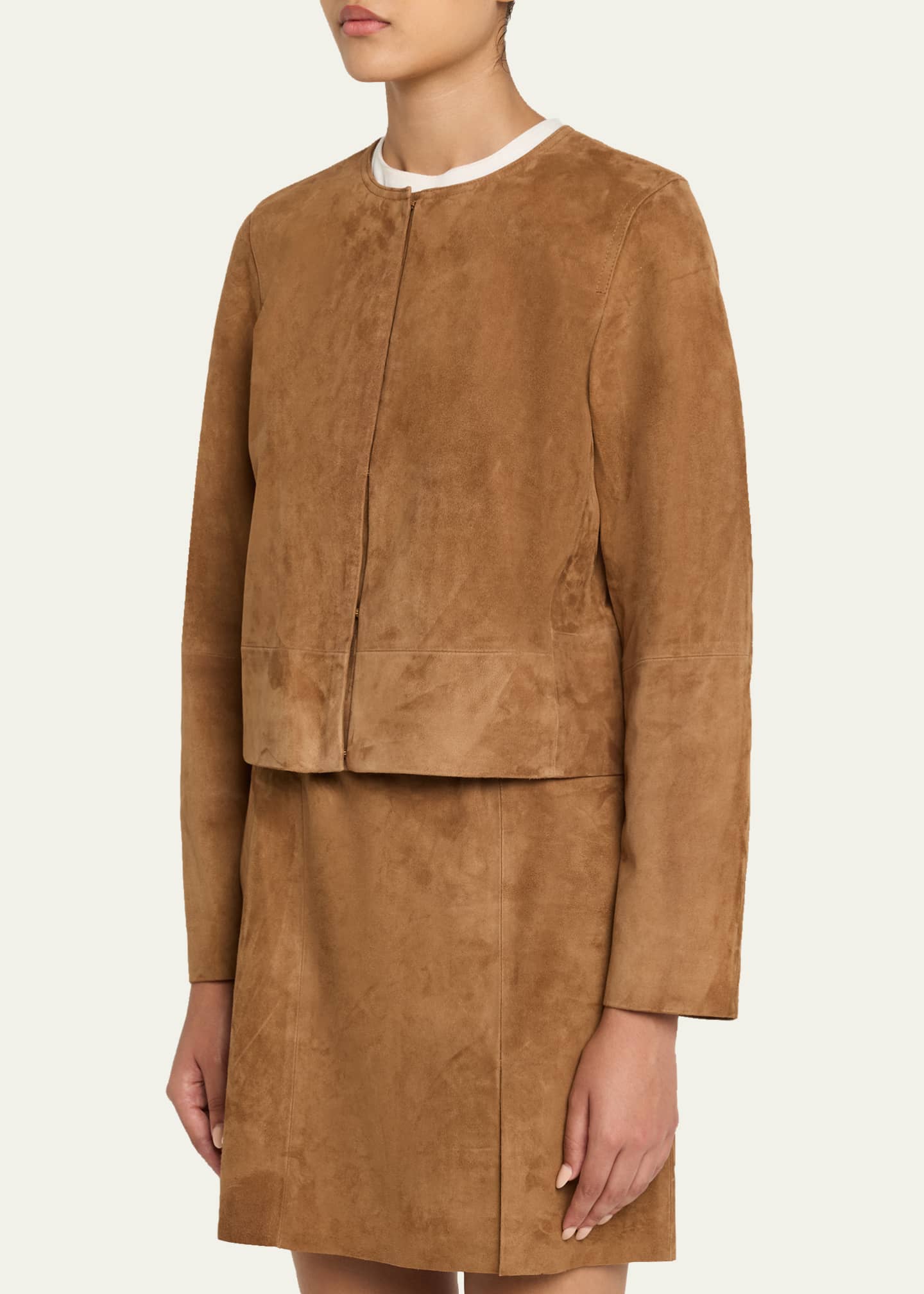 Vince Cropped Suede Jacket - Bergdorf Goodman