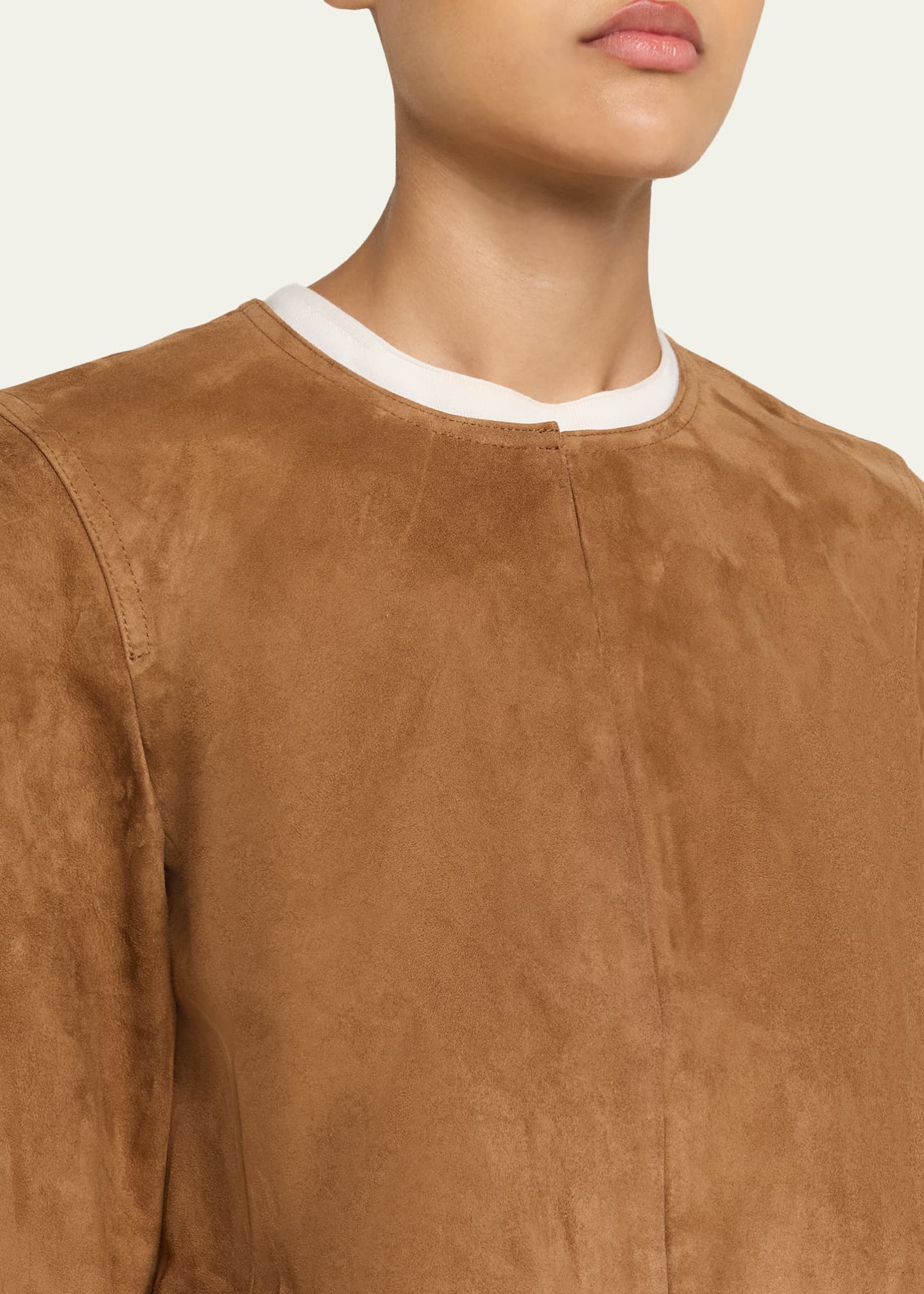 Vince Cropped Suede Jacket - Bergdorf Goodman