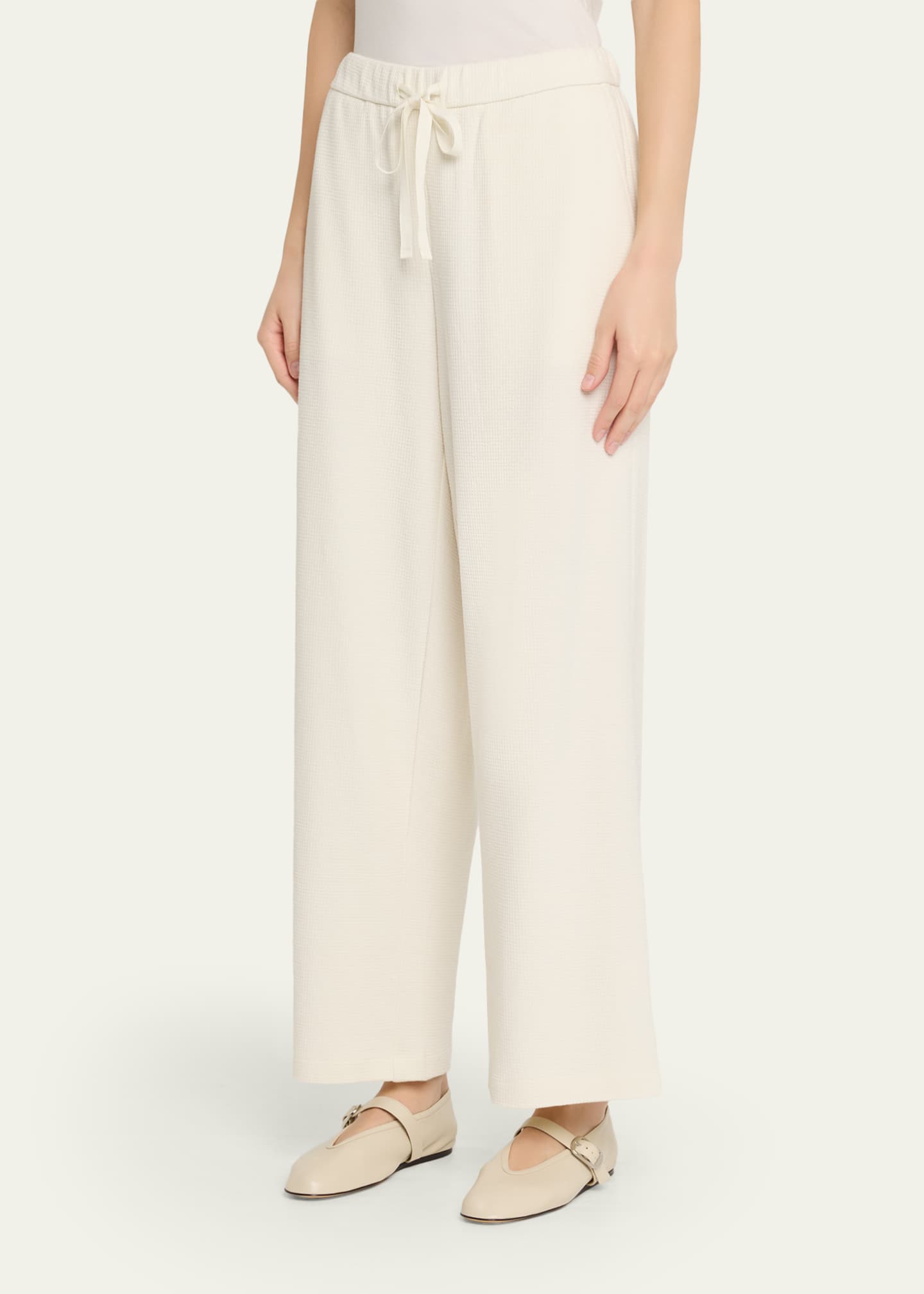 Eileen Fisher Straight-Leg Waffle Double Knit Pants - Bergdorf Goodman