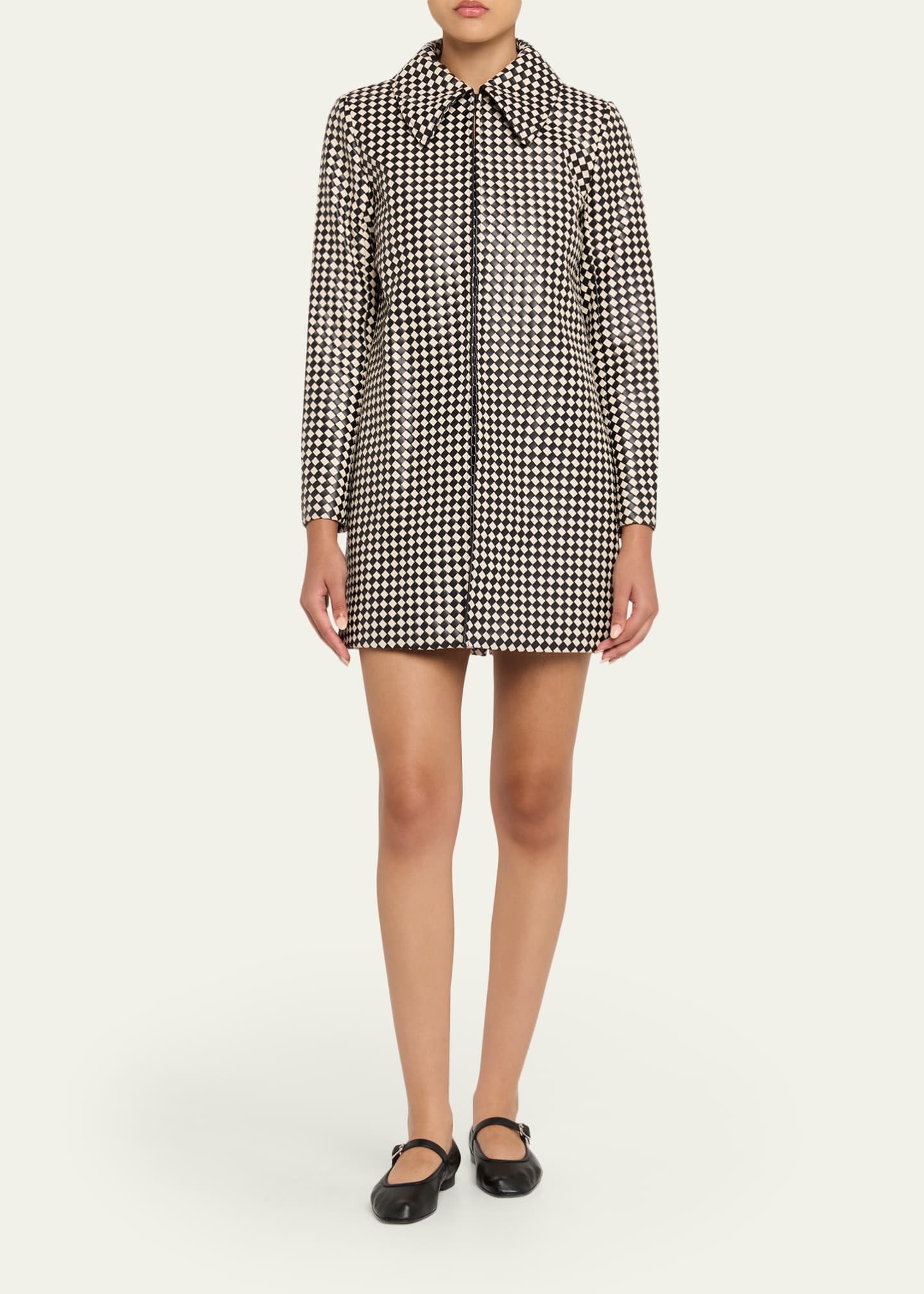 Alice + Olivia Logan Woven Vegan Leather Jacket - Bergdorf Goodman