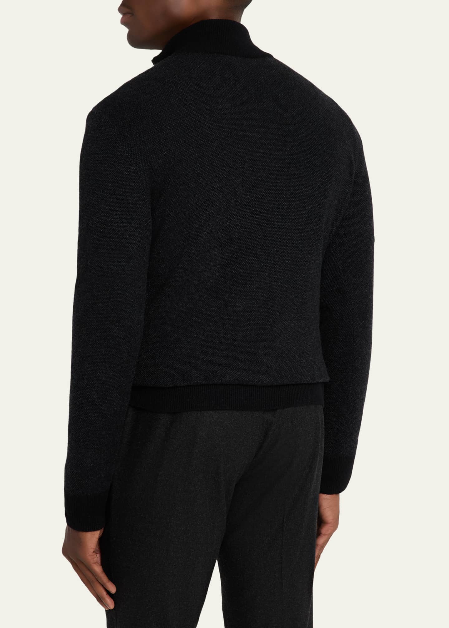 Ralph Lauren Purple Label Birdseye Cashmere Quarter-Zip Sweater ...