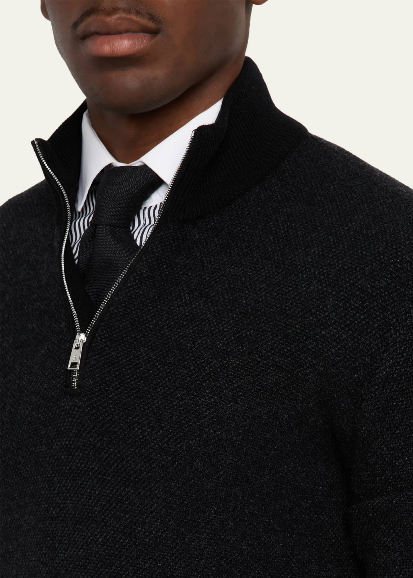 Ralph Lauren Purple Label Birdseye Cashmere Quarter-Zip Sweater ...