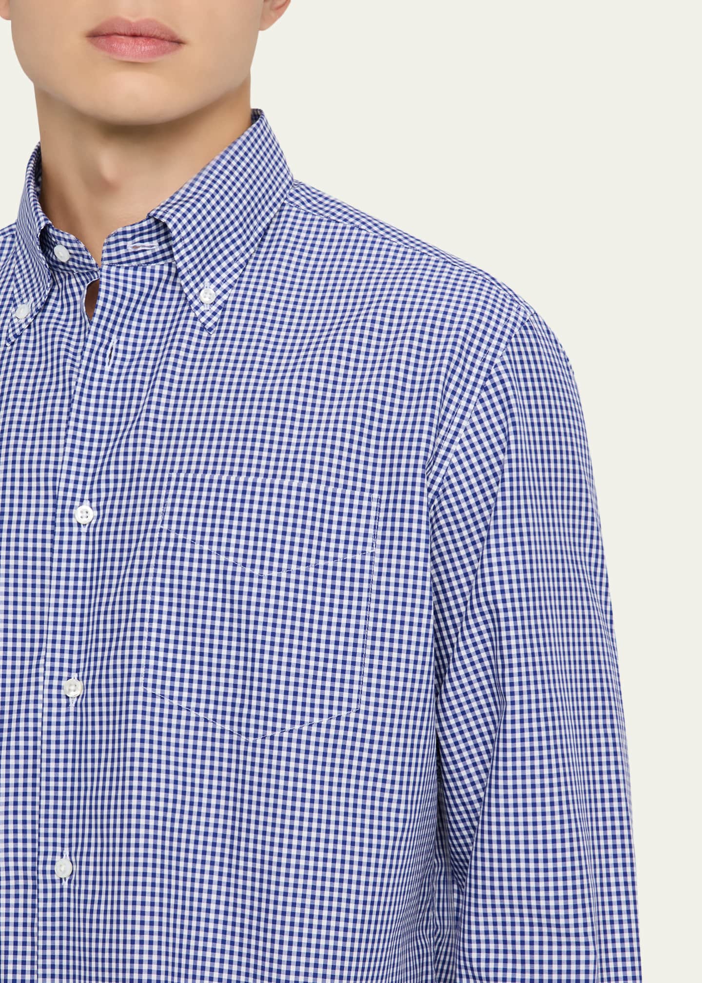Ralph Lauren Purple Label Men's Cotton Micro-Gingham Button-Down Shirt ...
