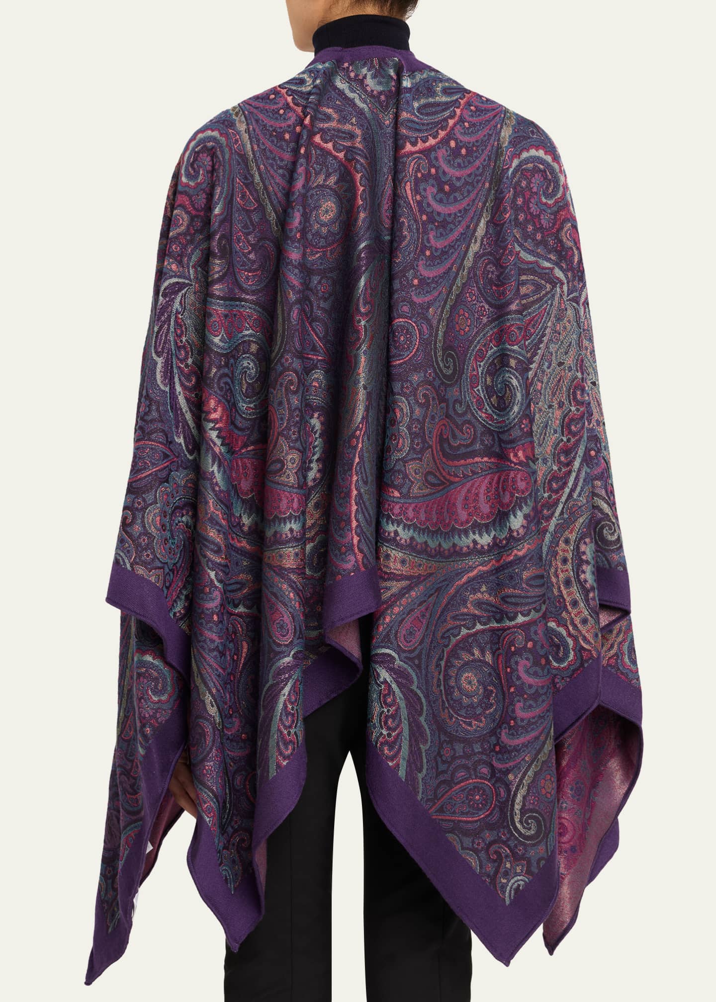 Etro Wool-Blend Jacquard Cape - Bergdorf Goodman