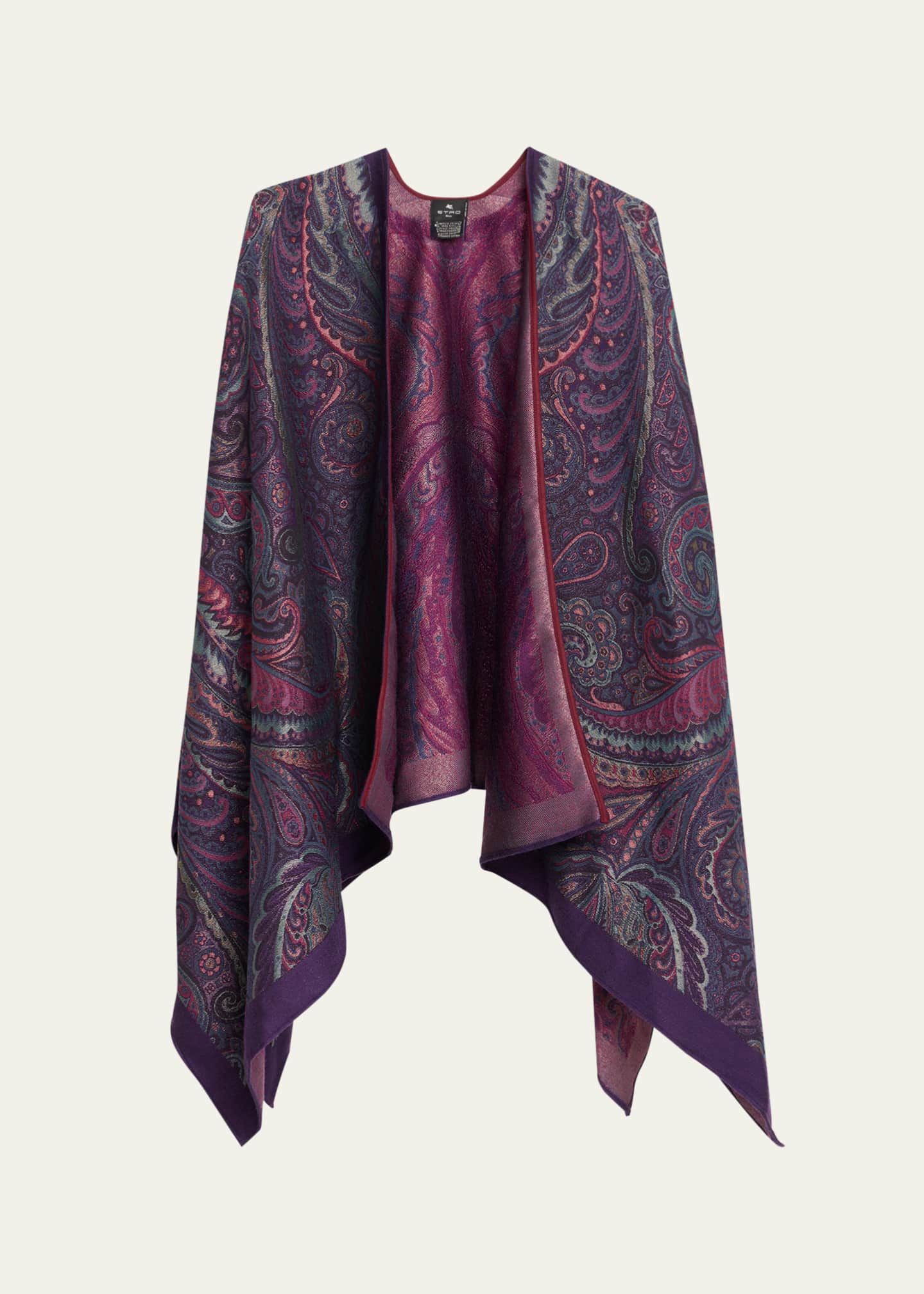 Etro Wool-Blend Jacquard Cape - Bergdorf Goodman