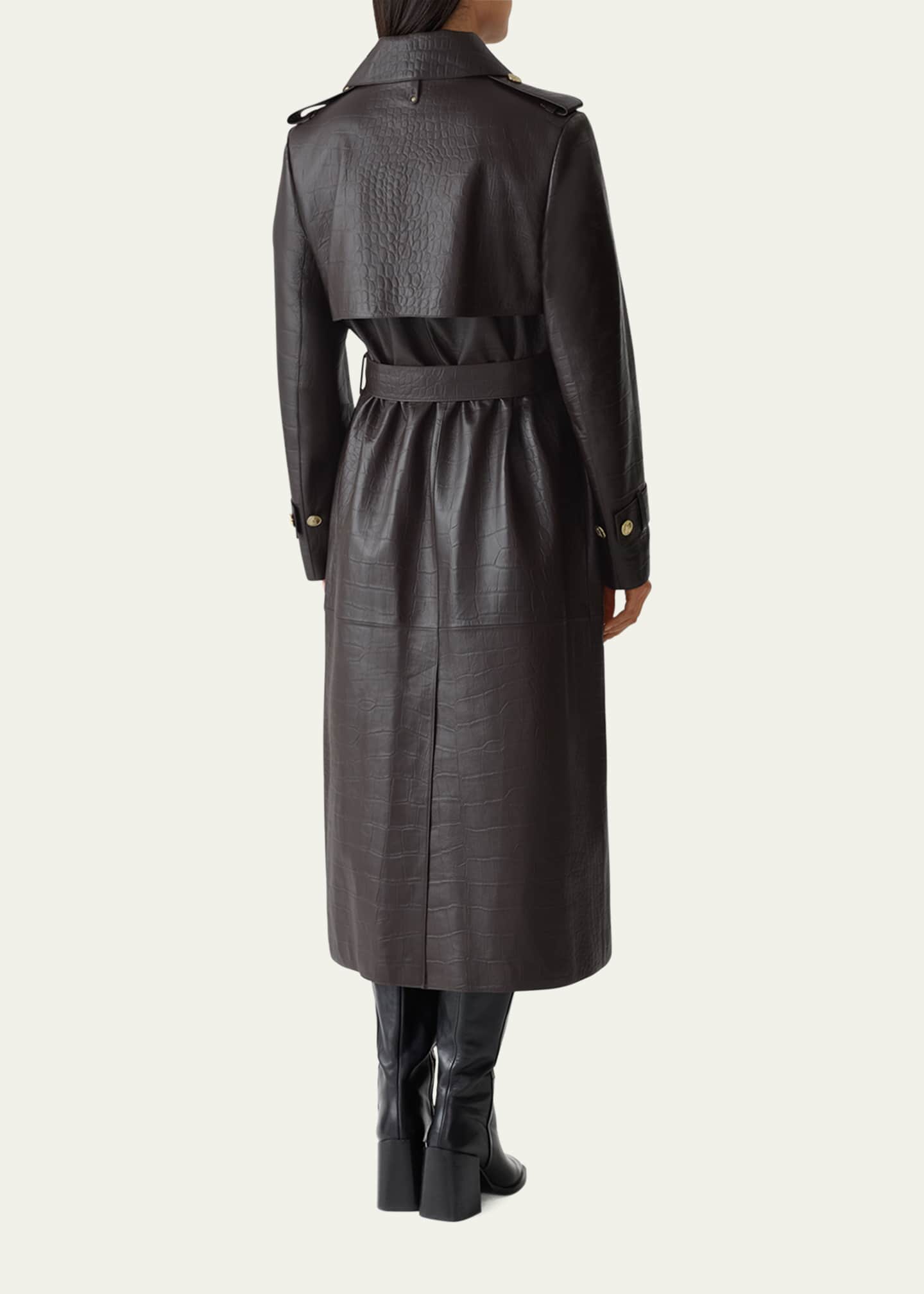 Mackage Gael-NV Croc-Embossed Leather Trench Coat - Bergdorf Goodman