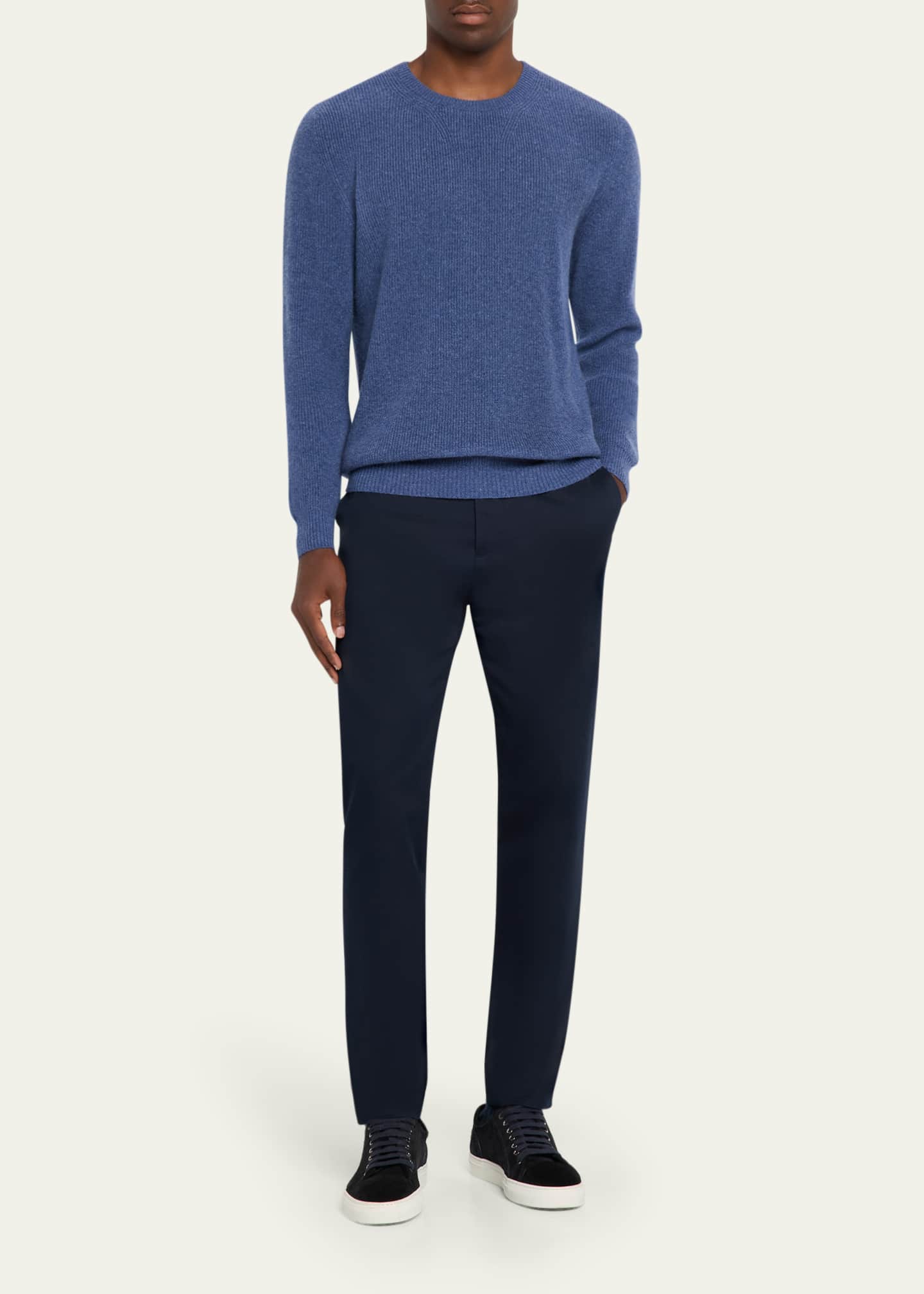 Bergdorf Goodman Men's Cashmere Fisherman Rib Crewneck Sweater ...