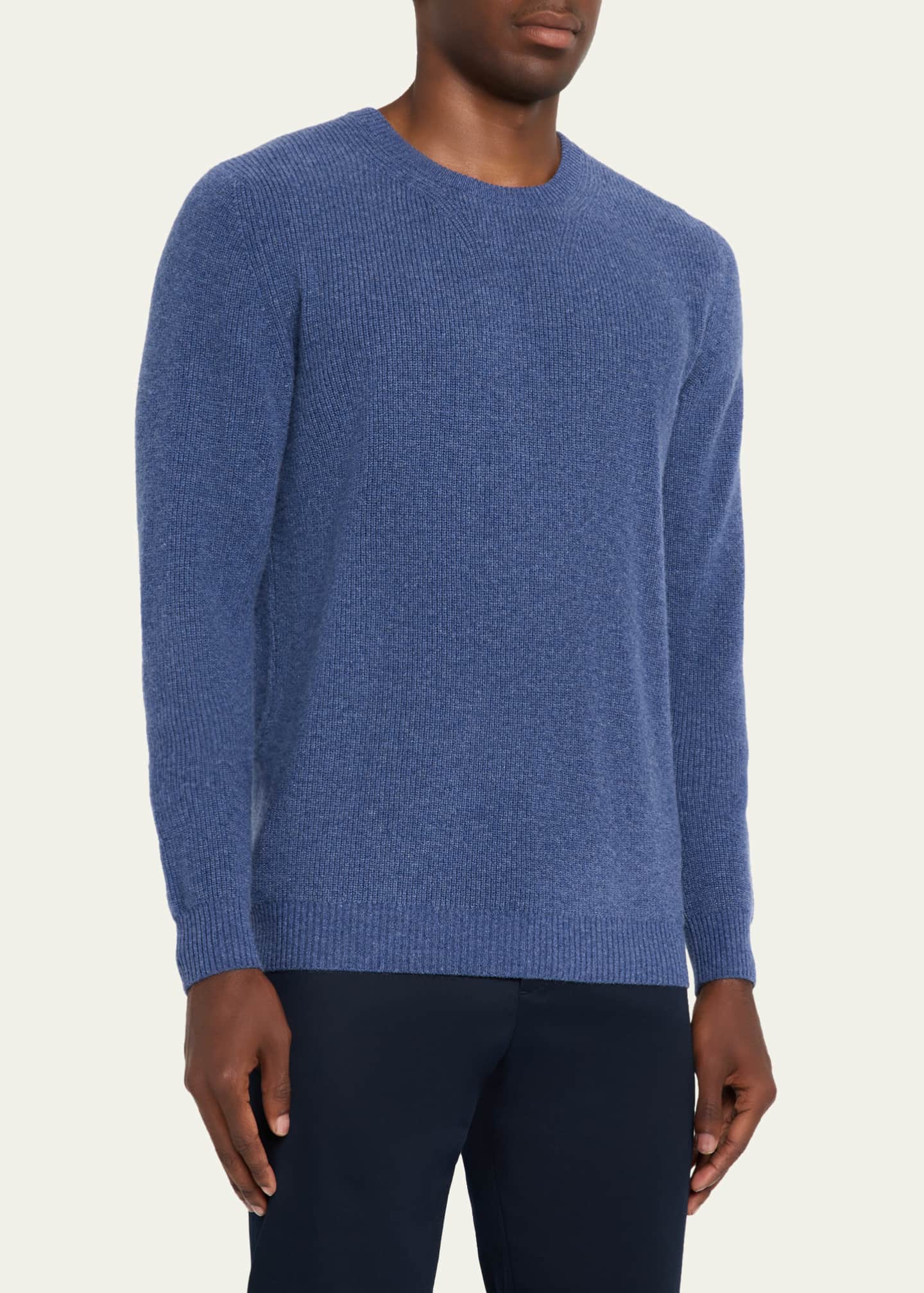 Bergdorf Goodman Men's Cashmere Fisherman Rib Crewneck Sweater ...