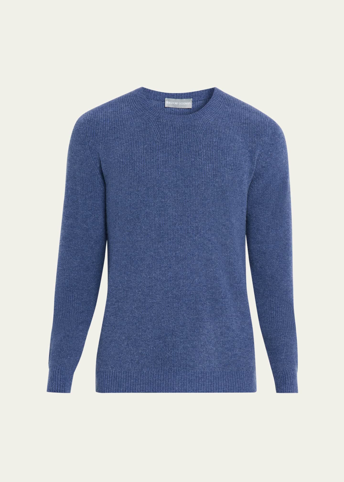 Bergdorf Goodman Men's Cashmere Fisherman Rib Crewneck Sweater ...