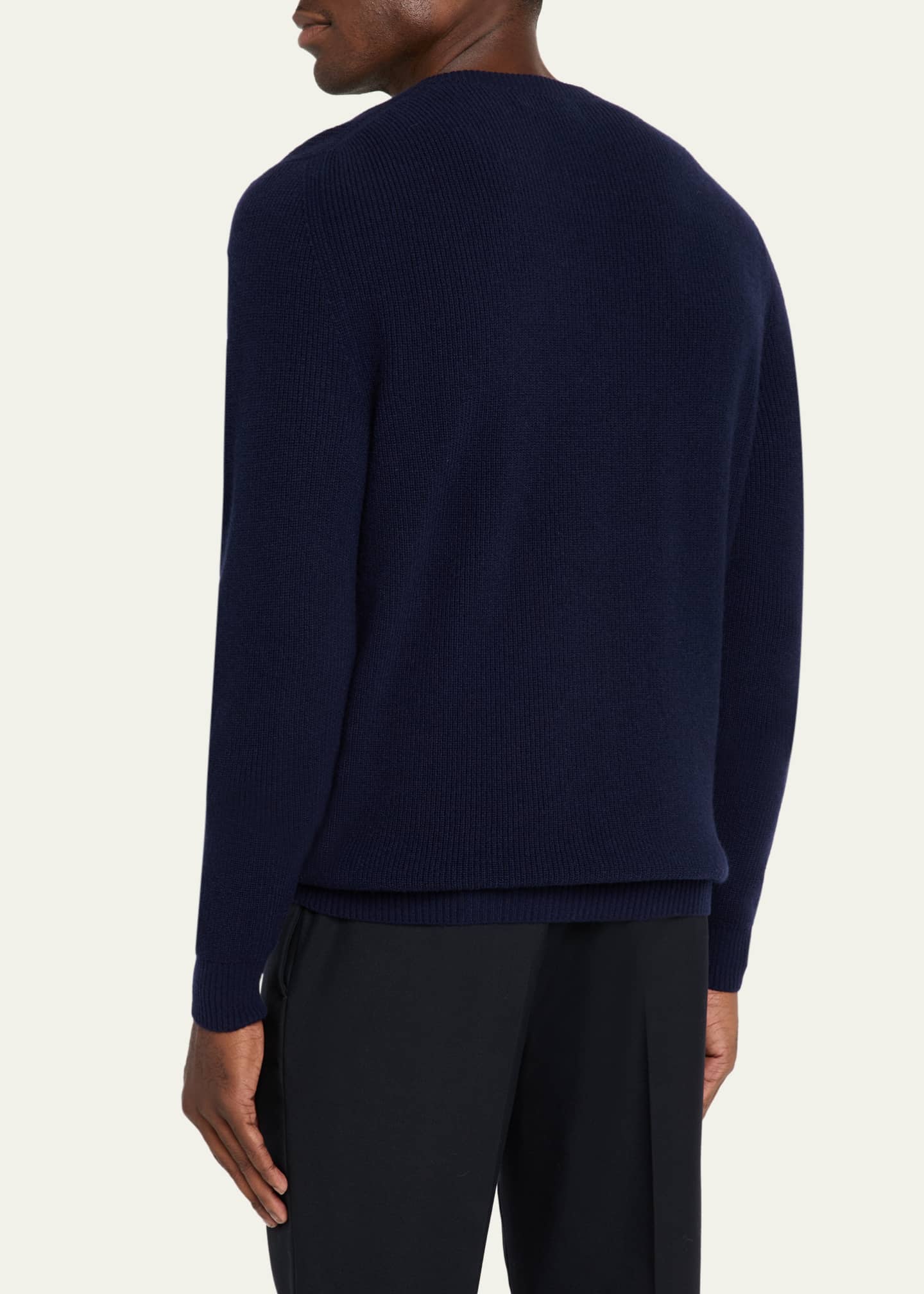 Bergdorf Goodman Men's Cashmere Fisherman Rib Crewneck Sweater ...