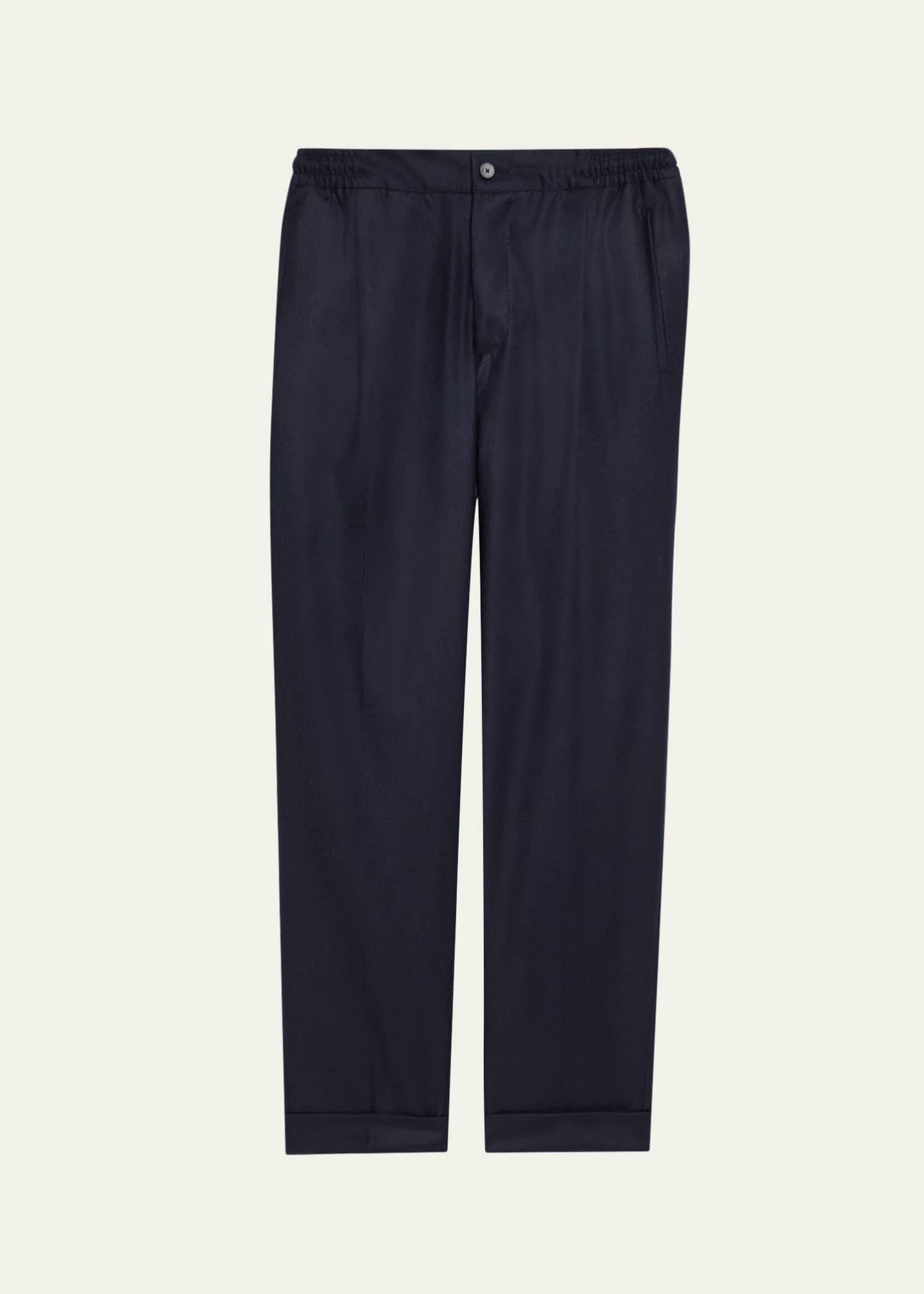 KNT Men's Wool Stretch Pleated Drawstring Trousers - Bergdorf Goodman