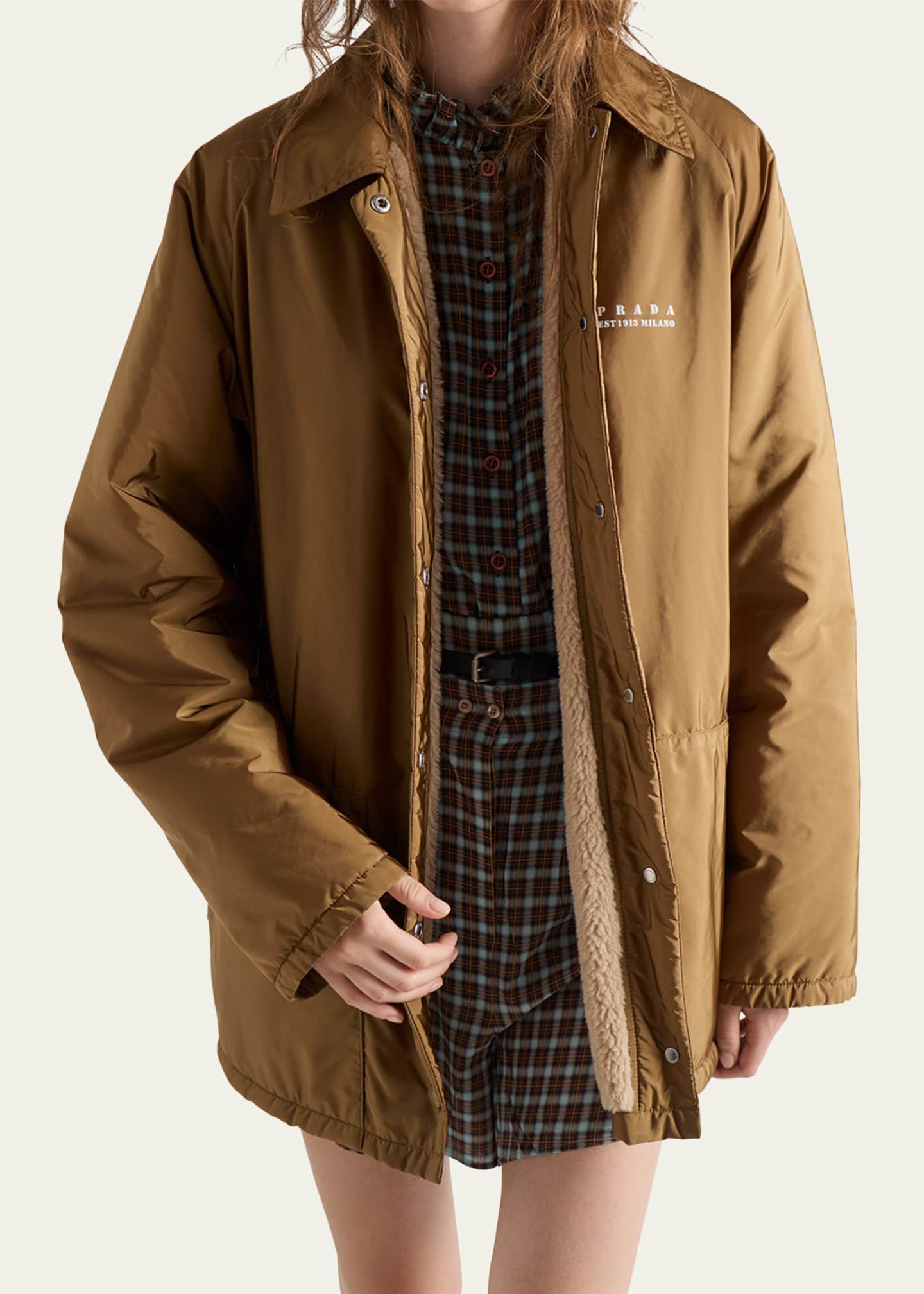 Prada Fleece-Lined Re-Nylon Jacket - Bergdorf Goodman