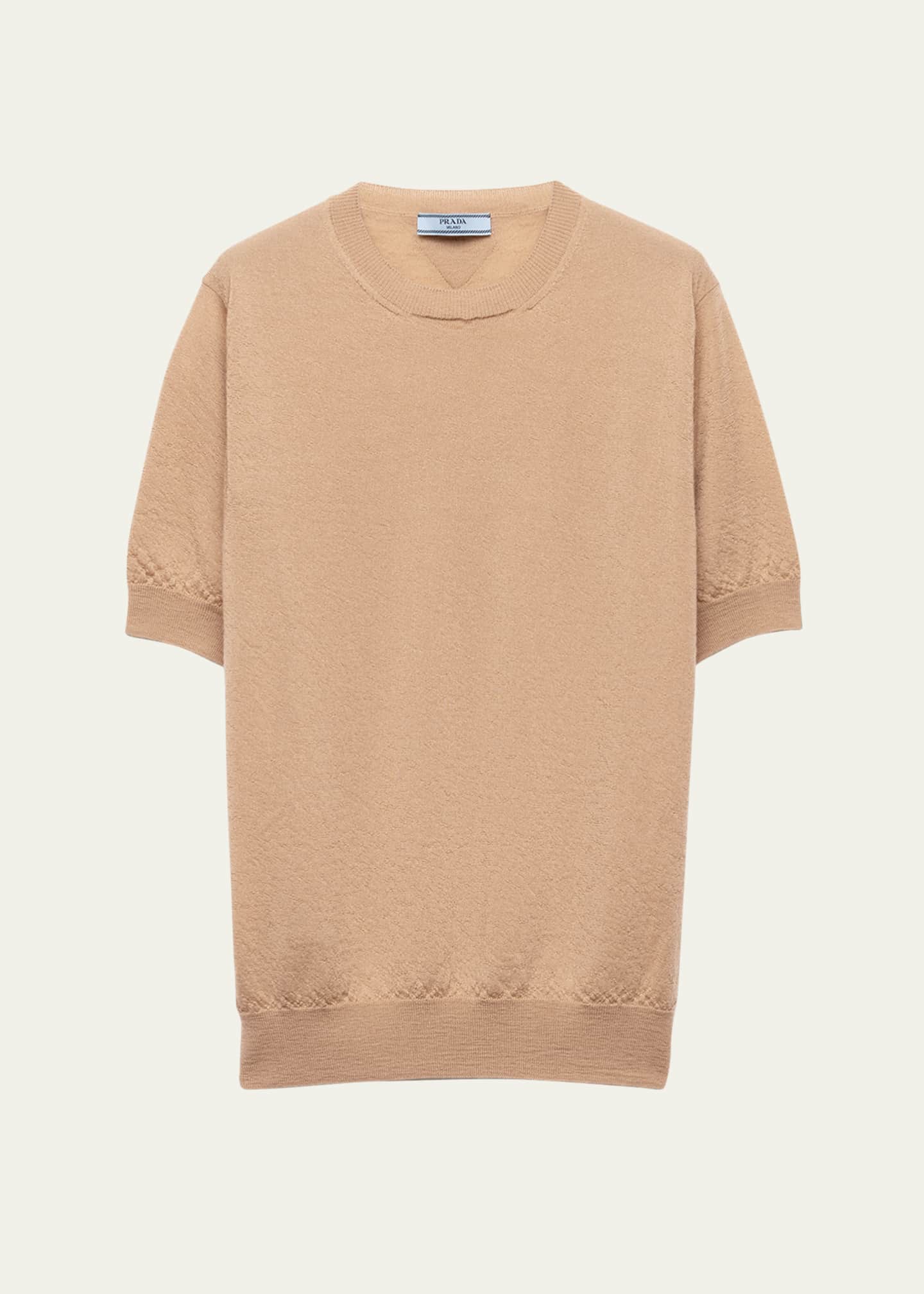 Prada Superfine Cashmere Short-Sleeve Sweater - Bergdorf Goodman