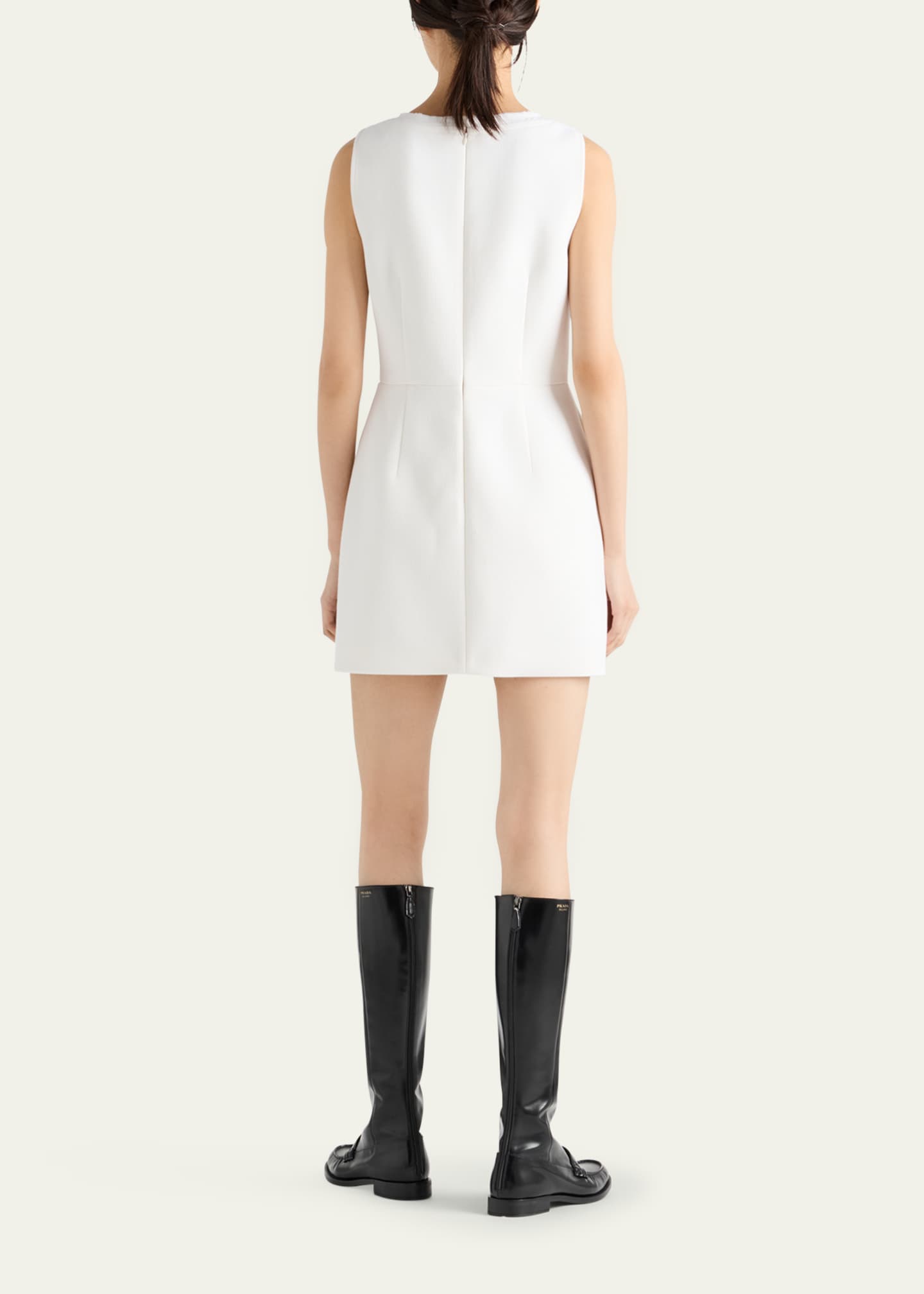 Prada Tela Natte Bow Sleeveless Mini Dress - Bergdorf Goodman