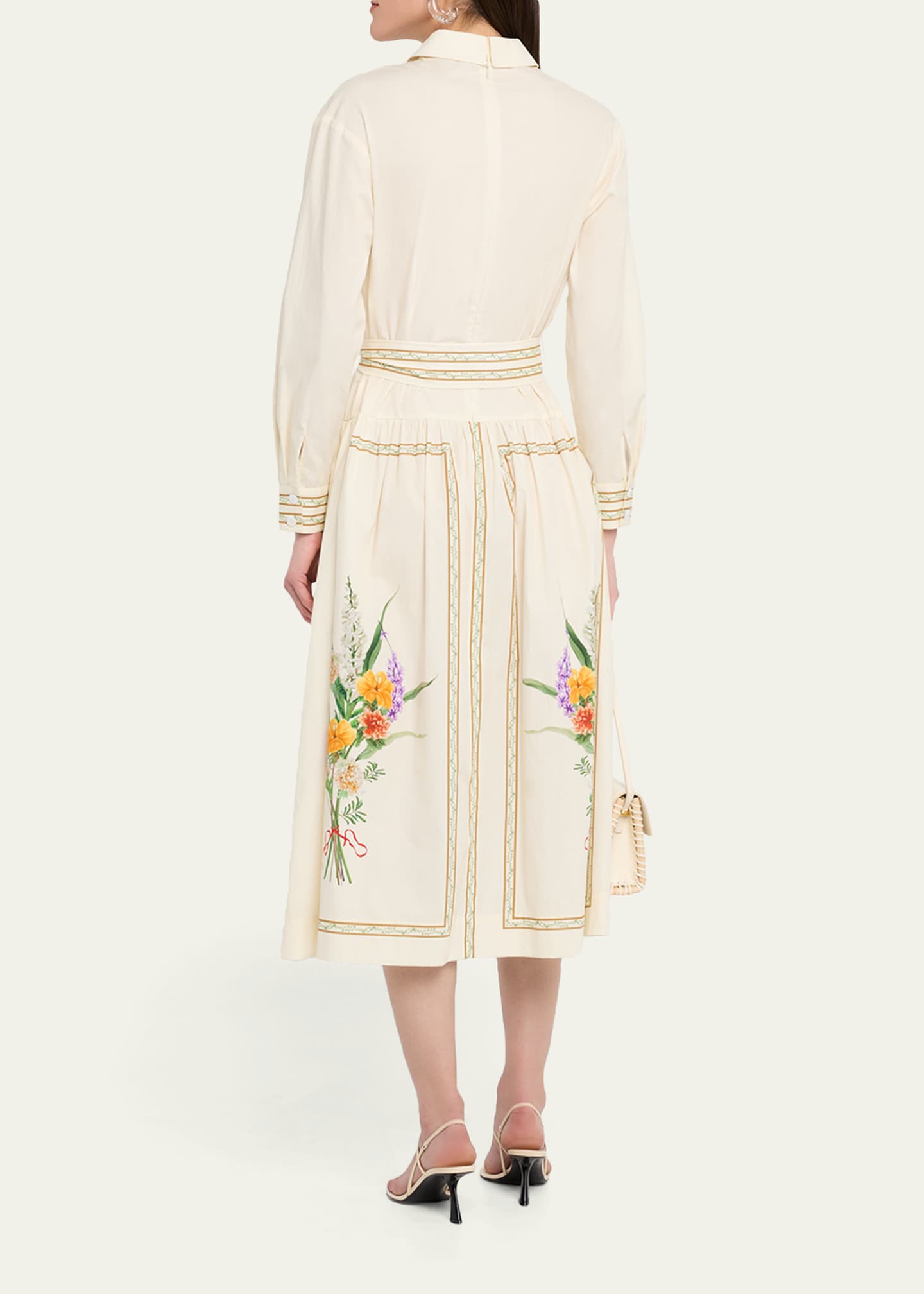 Rickie Freeman for Teri Jon Floral-Print Cotton Midi Shirtdress ...