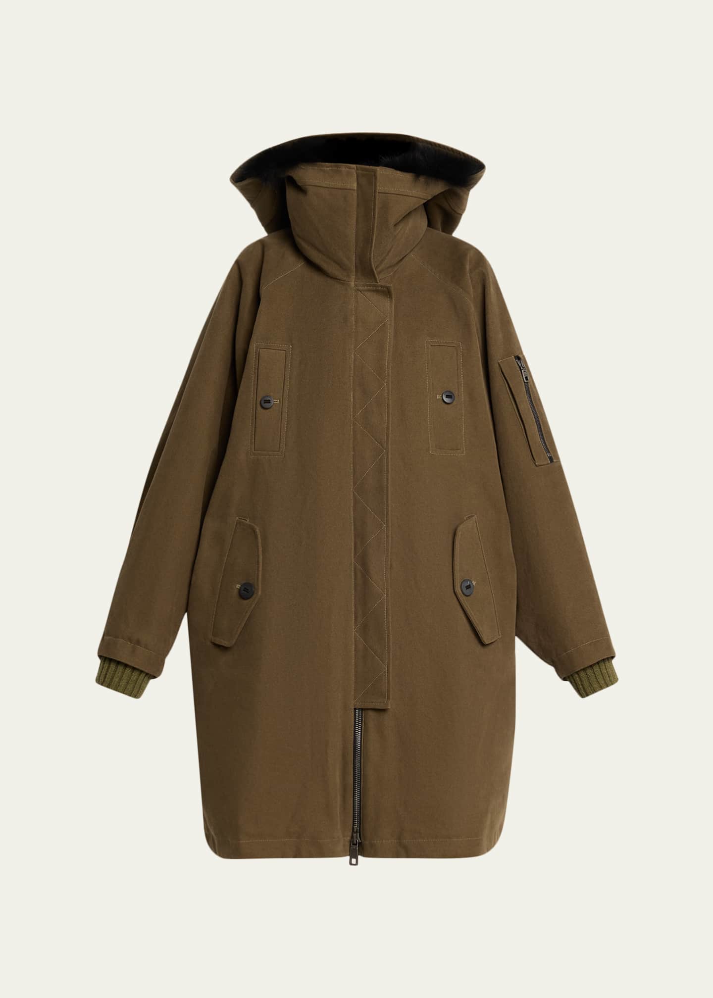 Dolce&Gabbana Lamb Shearling Lined Oversized Hooded Bomber Jacket ...