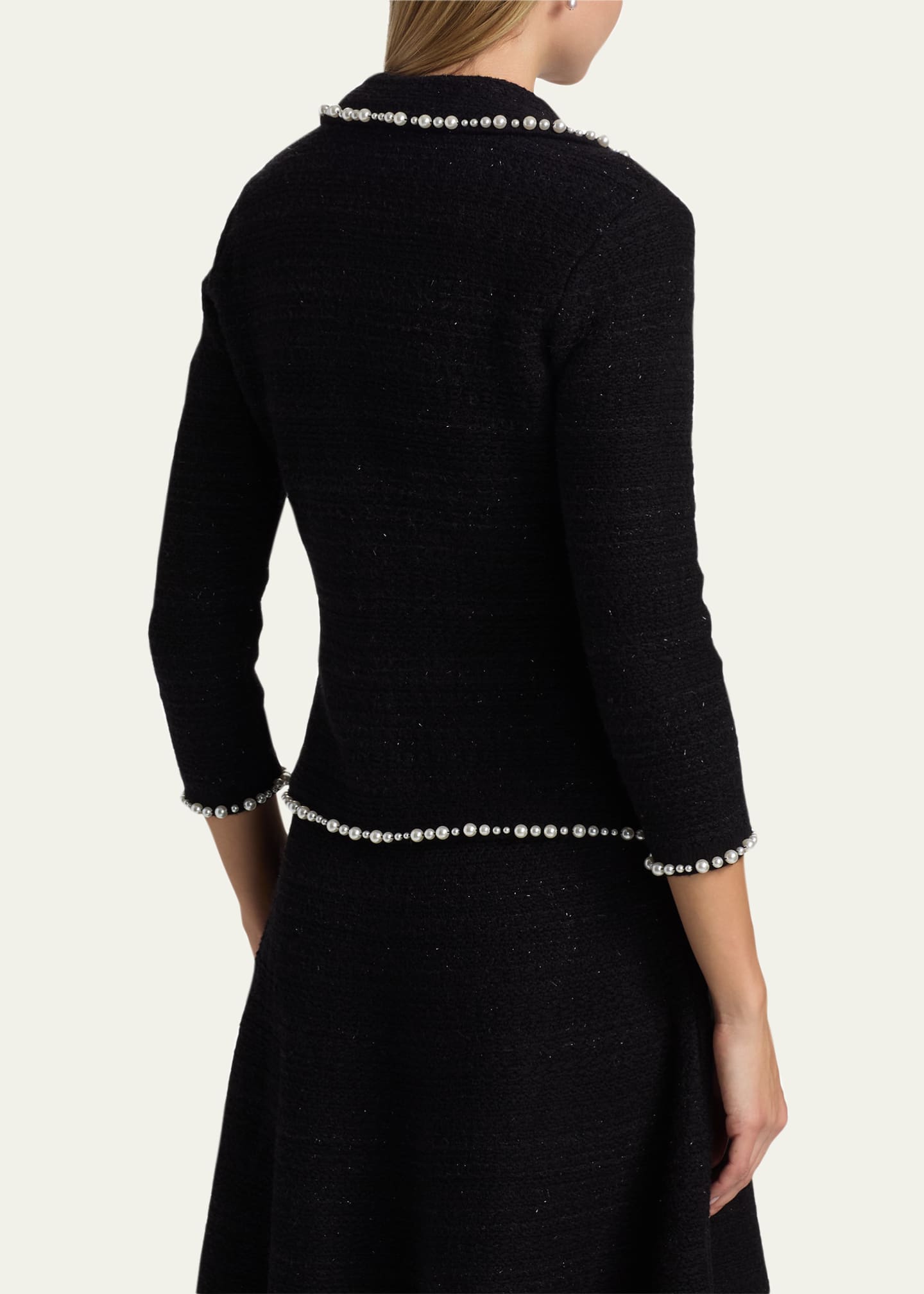 Rickie Freeman for Teri Jon Bead-Trim Metallic Tweed Blazer - Bergdorf ...