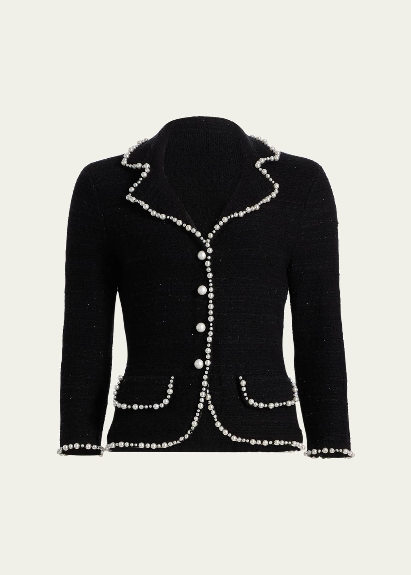 Rickie Freeman for Teri Jon Bead-Trim Metallic Tweed Blazer - Bergdorf ...