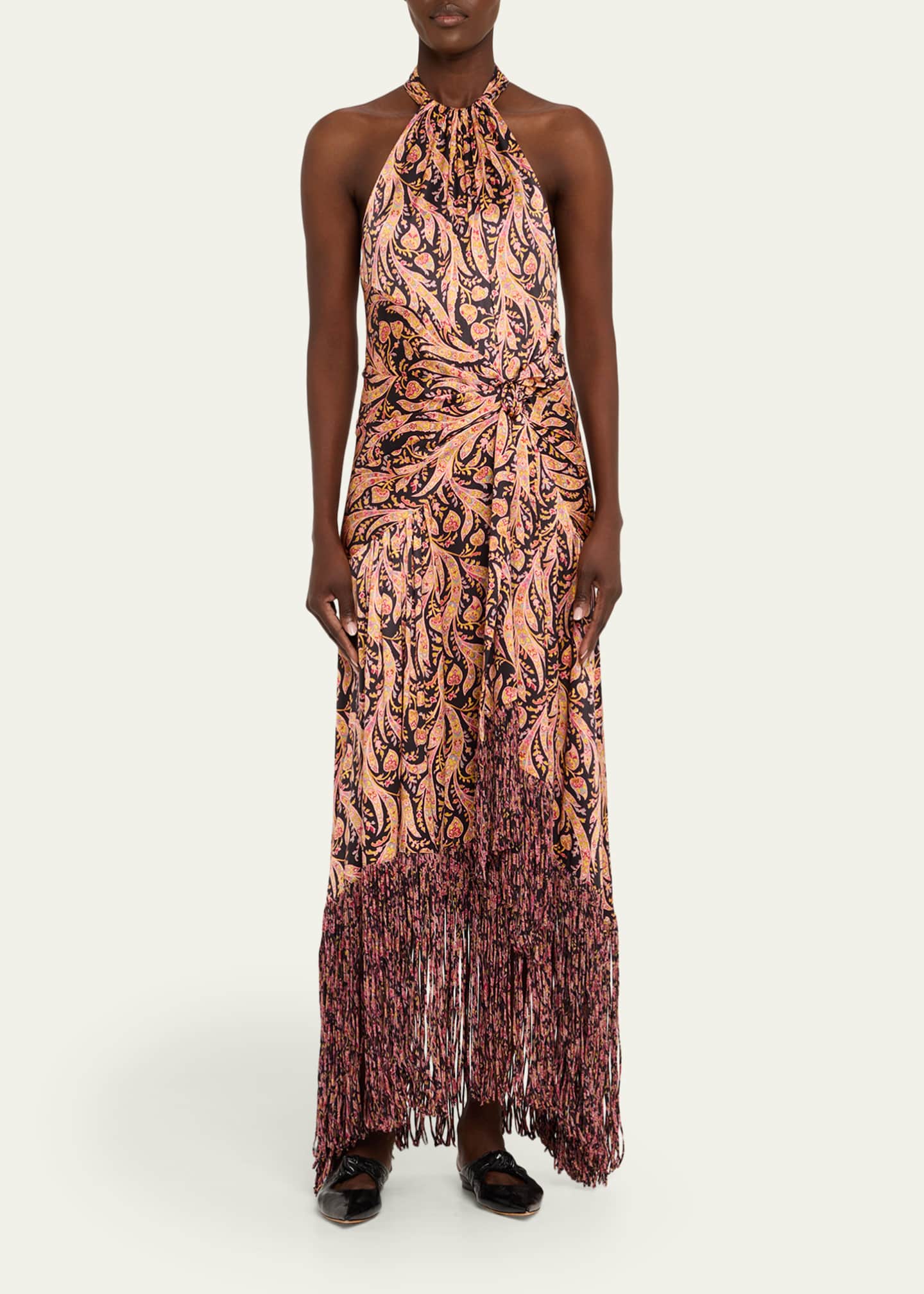 Cinq a Sept Teresa Charming Paisley Fringe Maxi Dress - Bergdorf Goodman