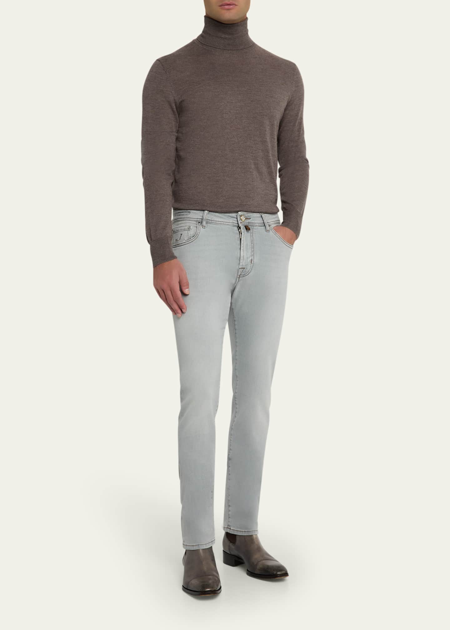Jacob Cohen Men's Bard Grey Denim Slim-Fit Jeans - Bergdorf Goodman