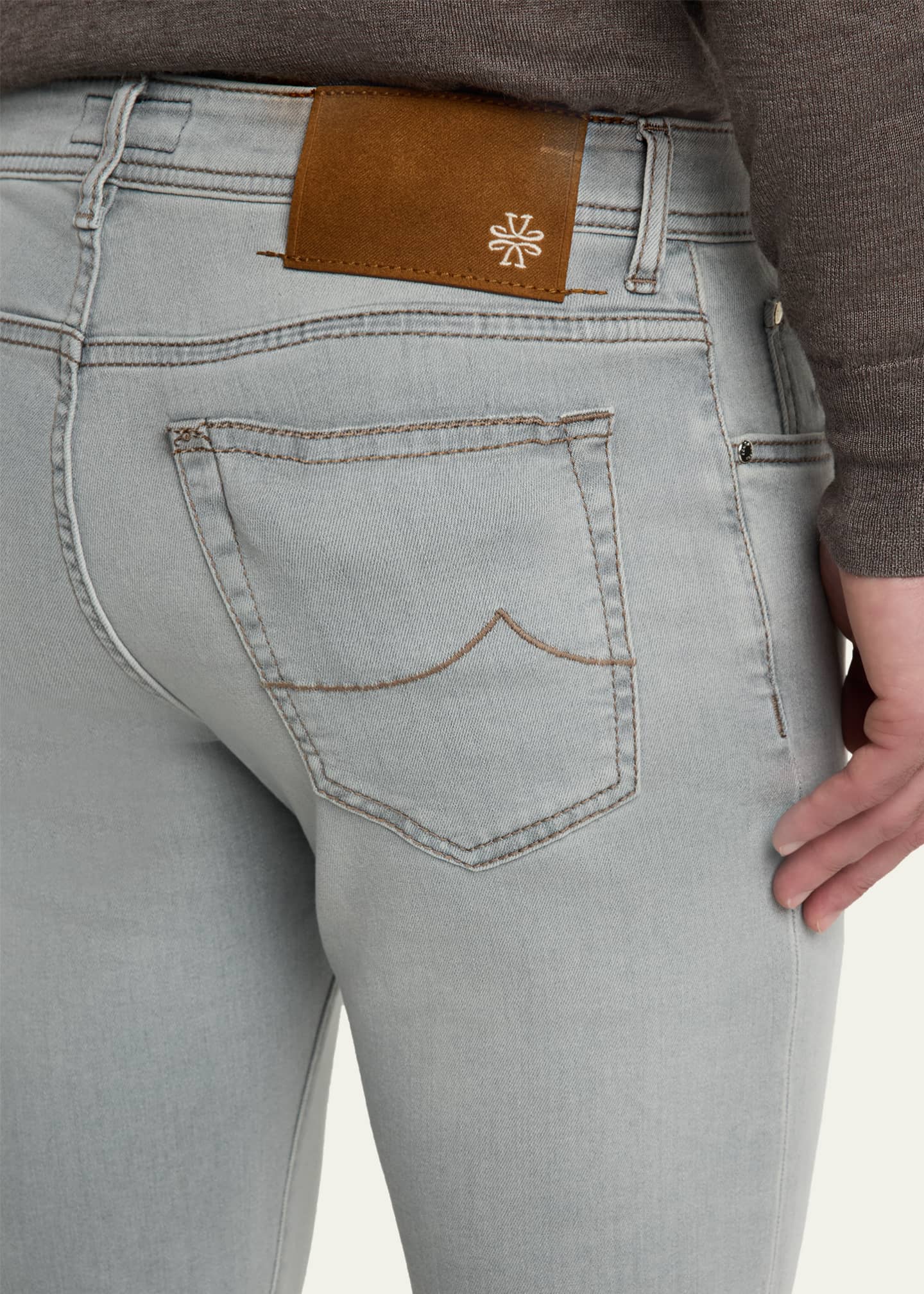 Jacob Cohen Men's Bard Grey Denim Slim-Fit Jeans - Bergdorf Goodman