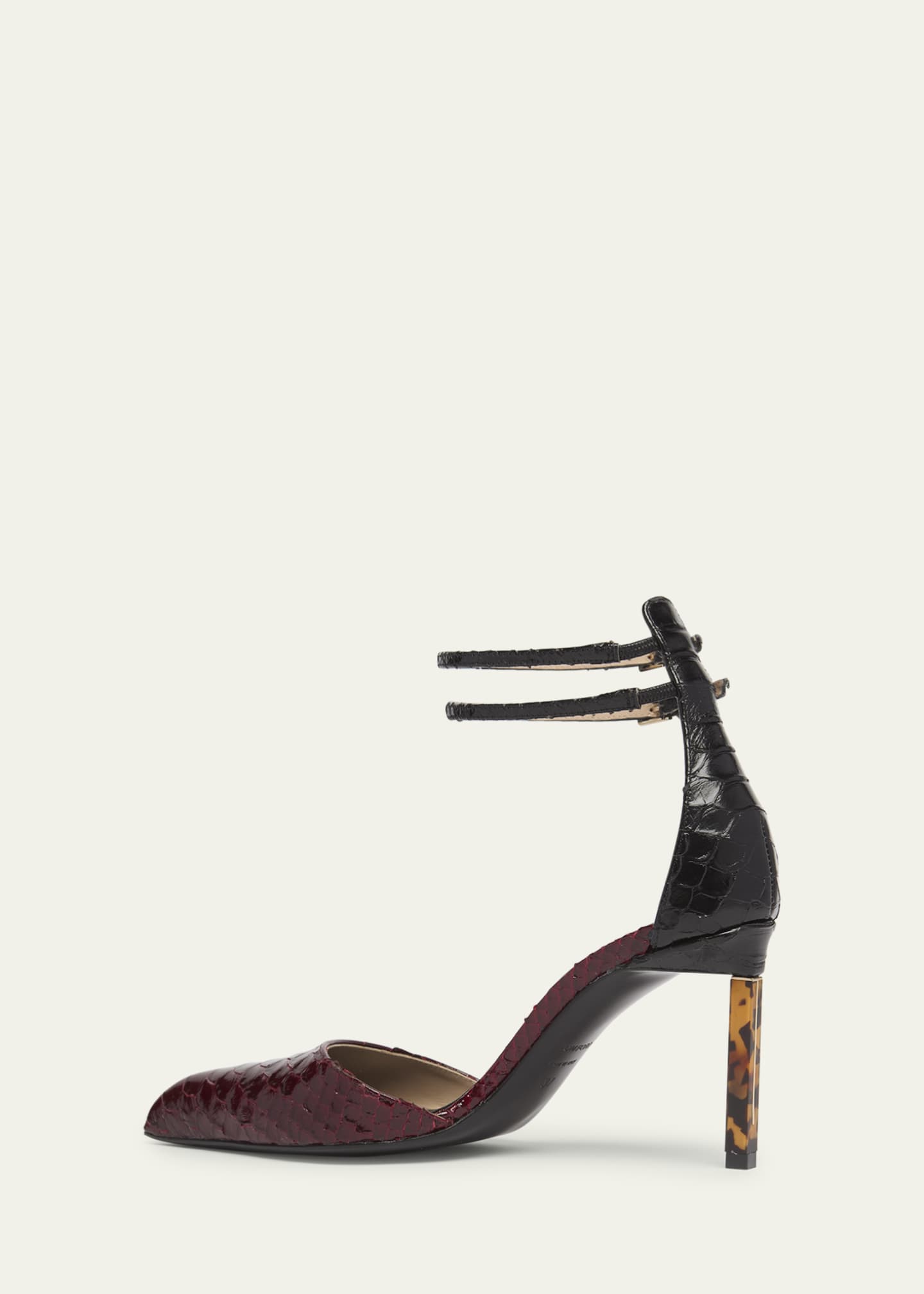TOM FORD Python-Effect Stiletto T-Strap Pumps - Bergdorf Goodman