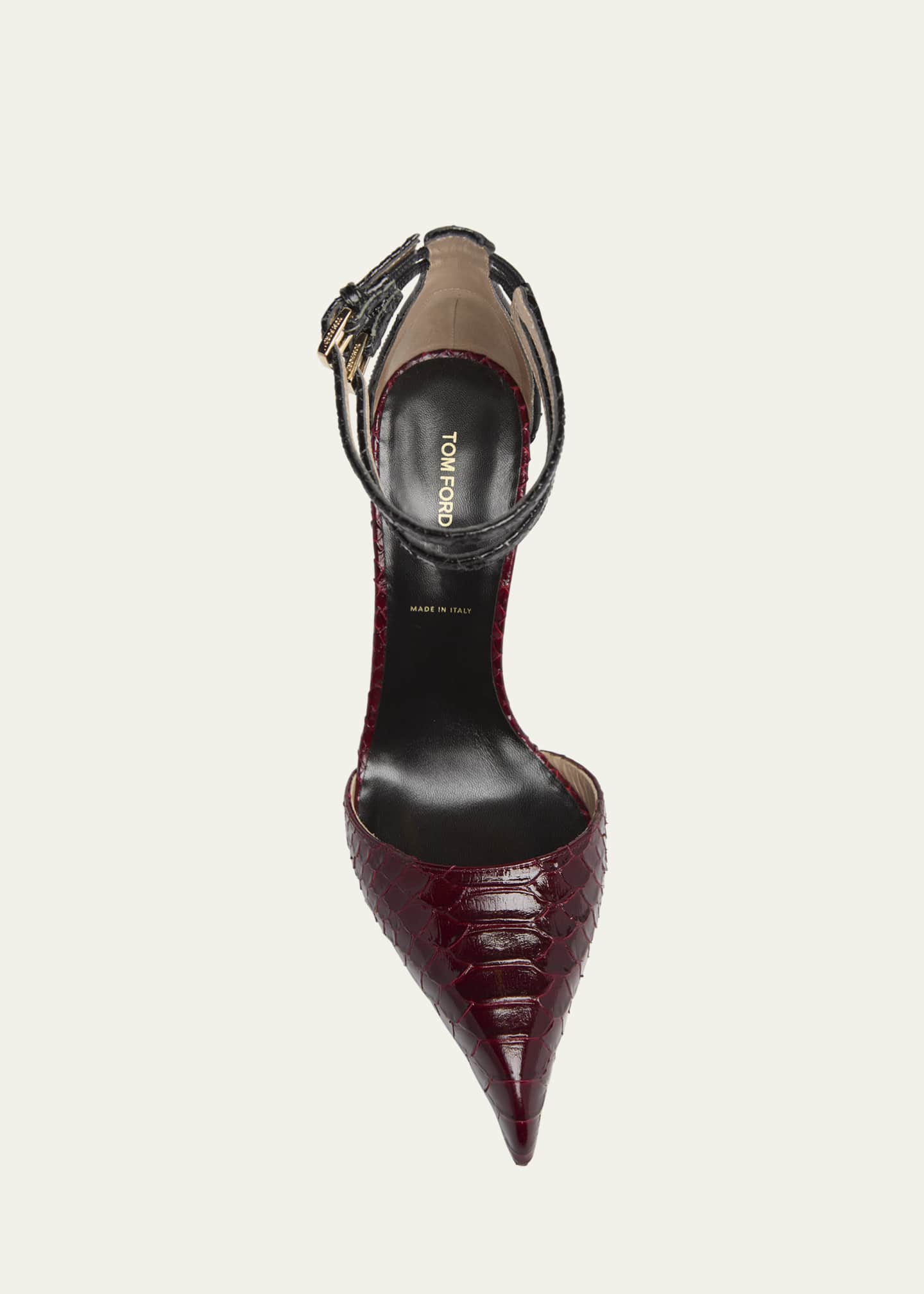 TOM FORD Python-Effect Stiletto T-Strap Pumps - Bergdorf Goodman