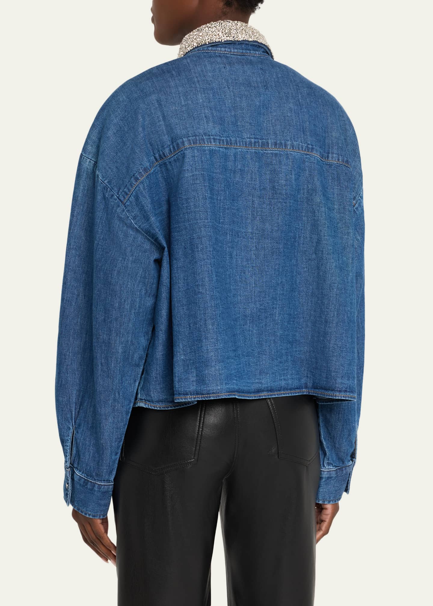 TWP My Ex Denim Shirt with Crystal Collar - Bergdorf Goodman