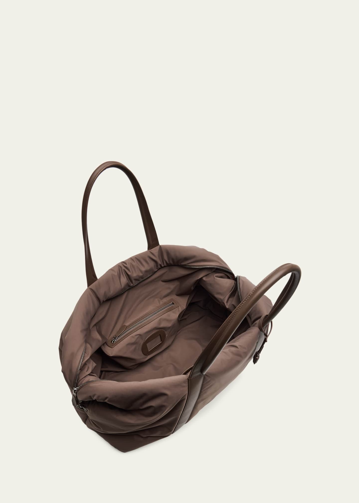 Loro Piana Men's Wind Nylon Leather-Trim Duffel Bag with Pouches ...