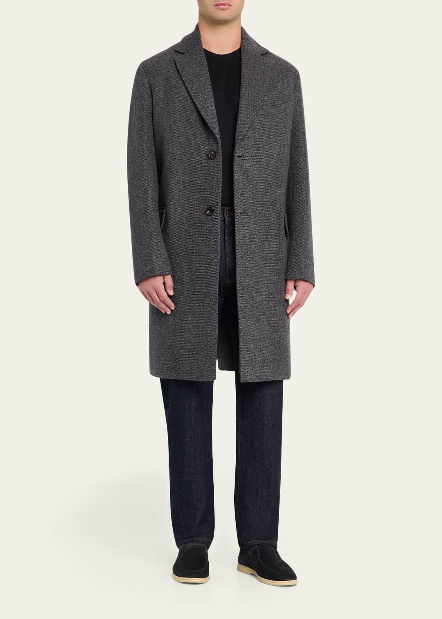 Loro Piana Men's John Cashmere and Linen Single-Breasted Overcoat ...