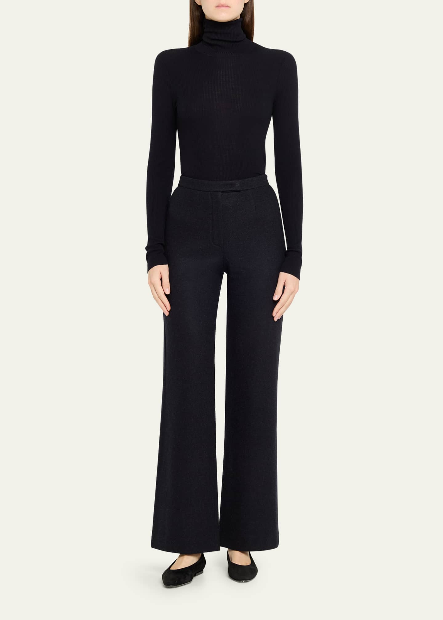 Loro Piana Robin Wool-Cashmere Straight-Leg Pants - Bergdorf Goodman