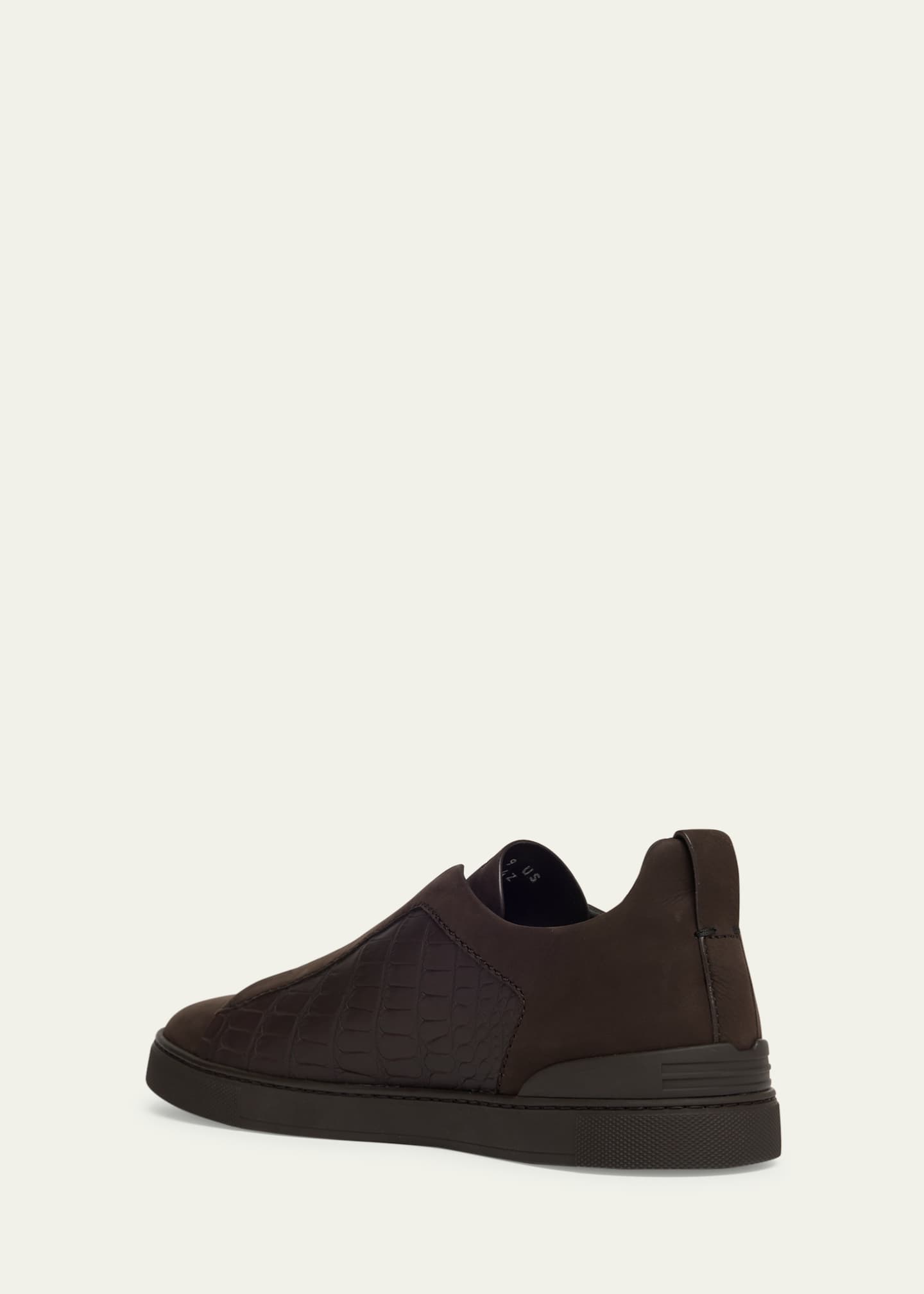 ZEGNA Men's Triple Stitch™ Alligator and Nubuck Slip-On Sneakers ...