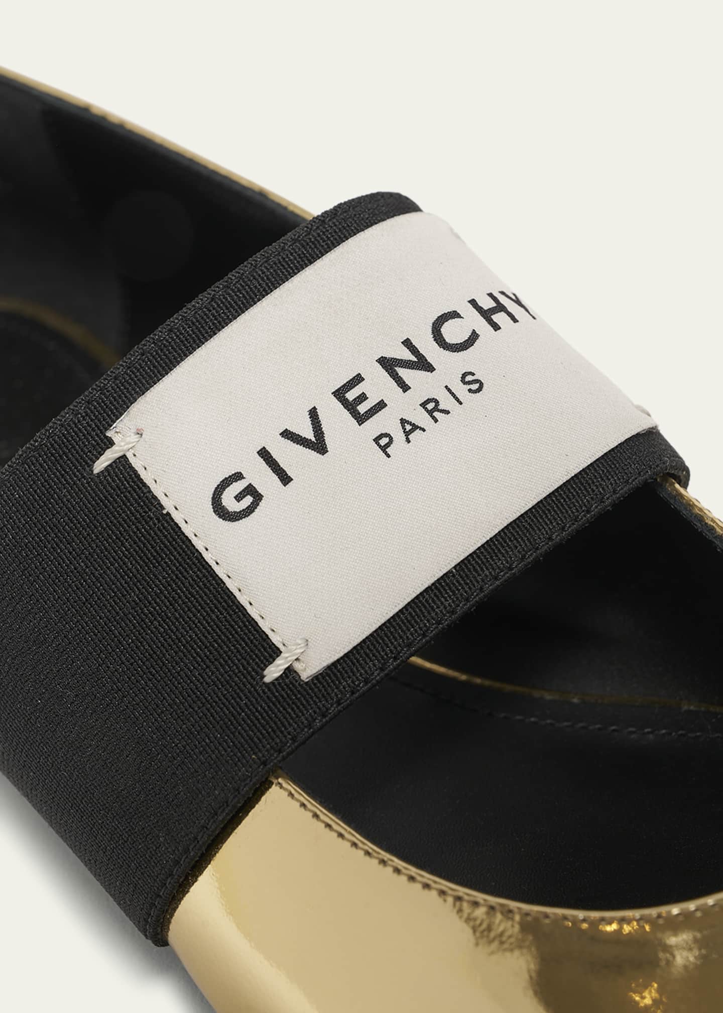 Givenchy Square Label Metallic Leather Ballerina Flats - Bergdorf Goodman