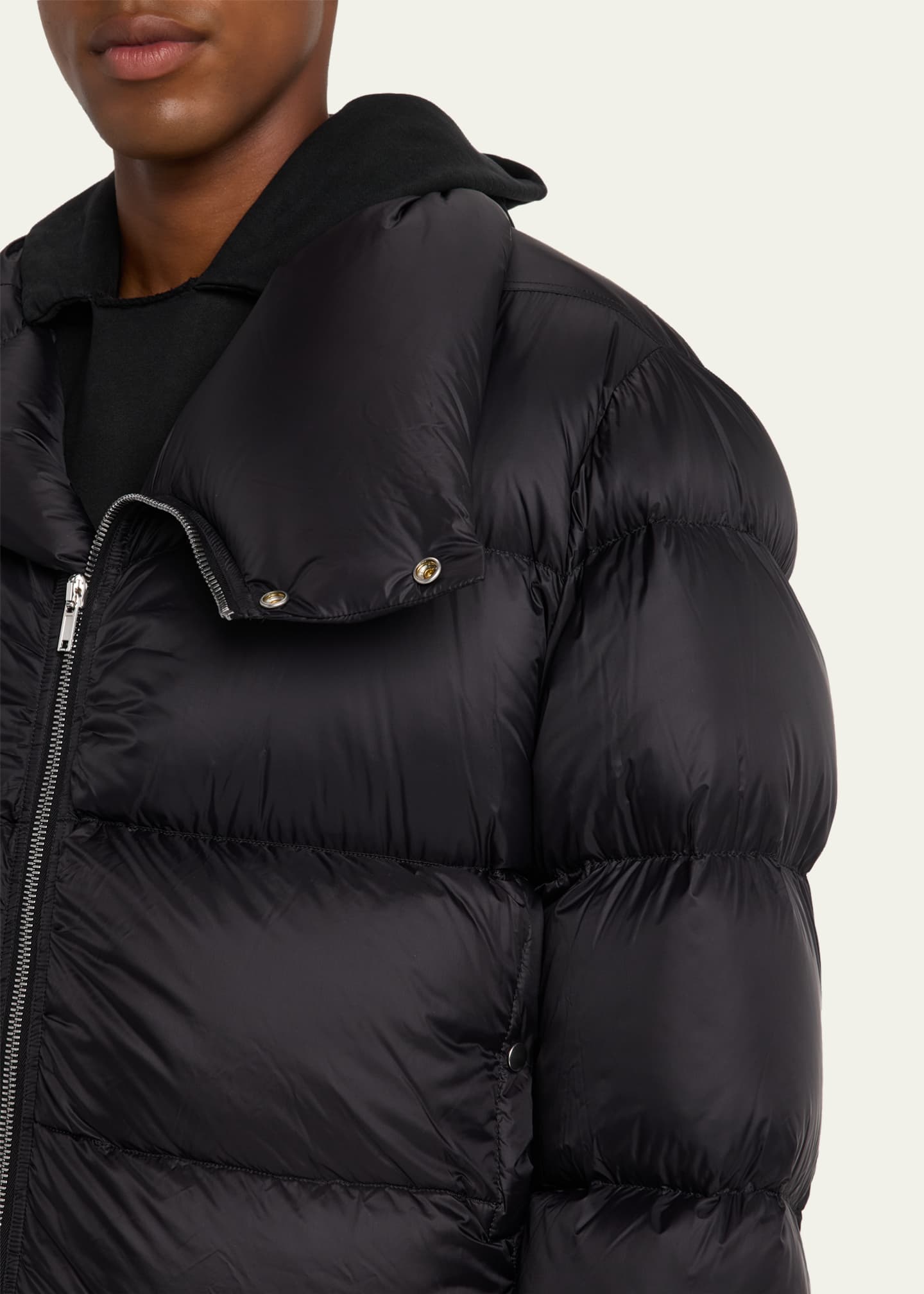 Rick Owens Men's Nylon Cropped Turtleneck Puffer Jacket - Bergdorf Goodman