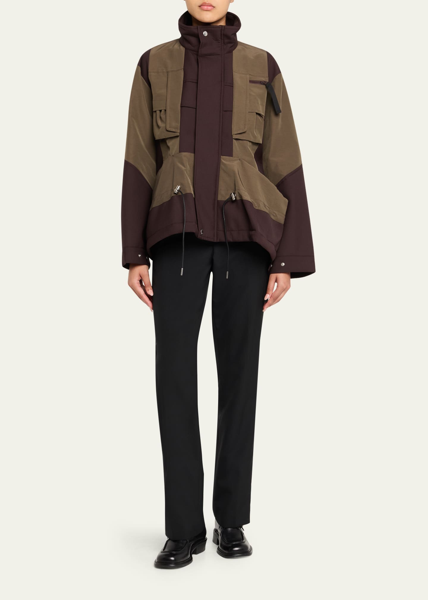 SACAI Hybrid Peplum Utility Jacket - Bergdorf Goodman
