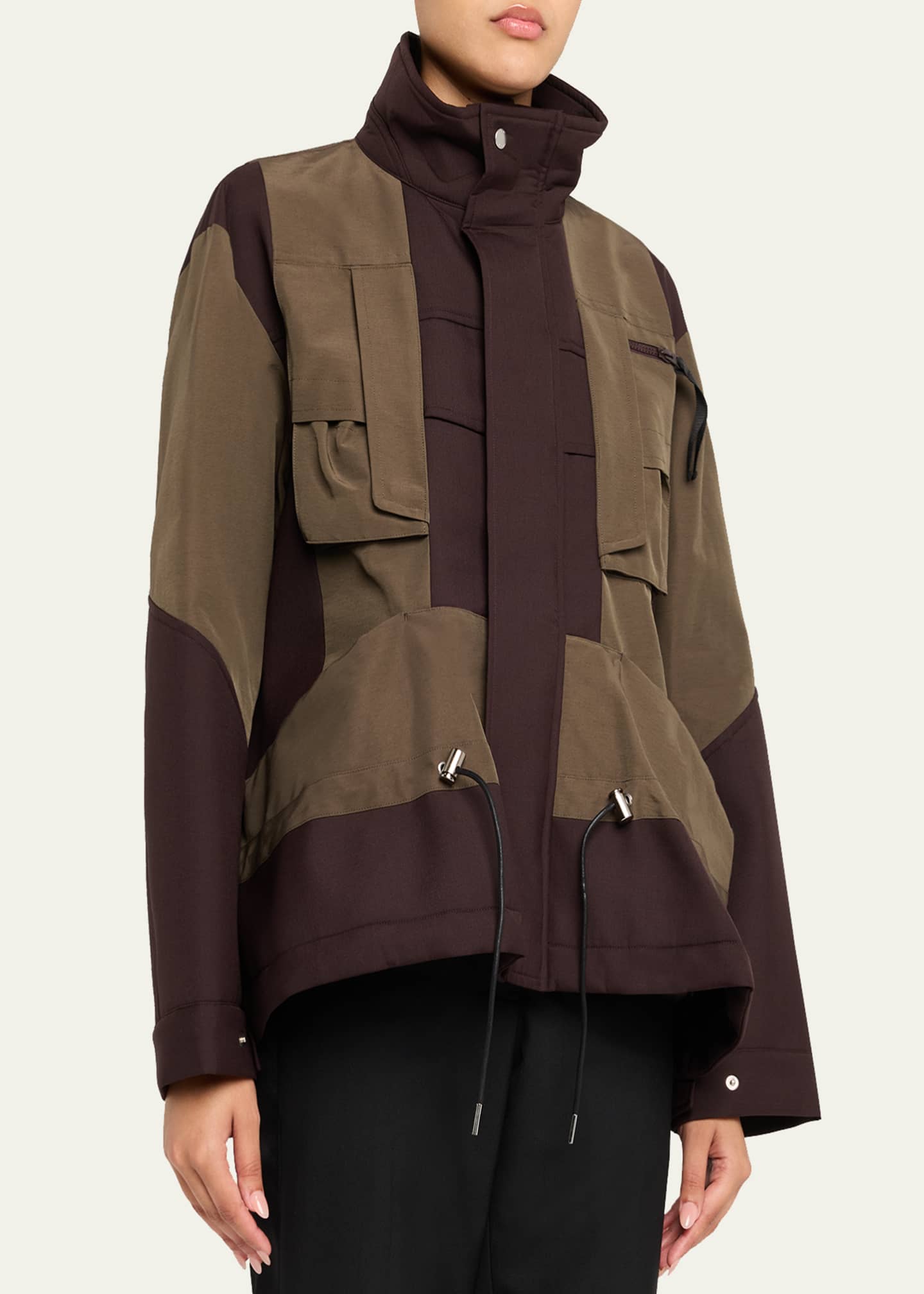 SACAI Hybrid Peplum Utility Jacket - Bergdorf Goodman