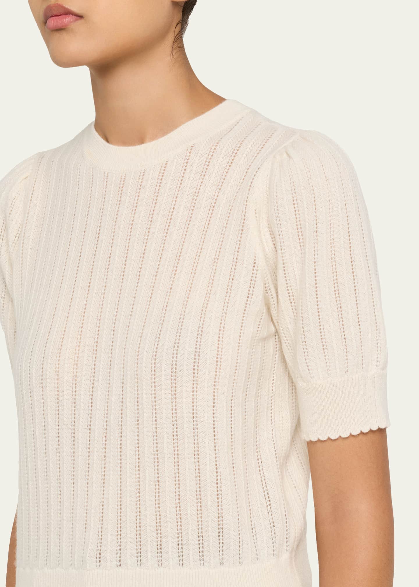 FRAME The Ladder Pointelle Cashmere Sweater - Bergdorf Goodman